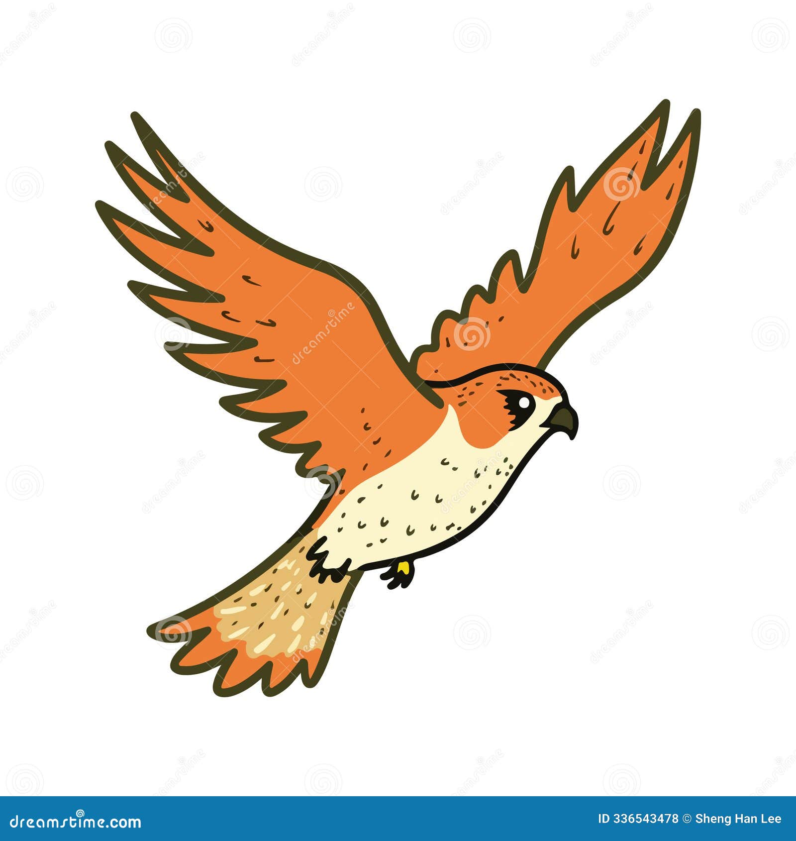 Cartoon Hawk in Flight stock illustration. Illustration of cartoon ...