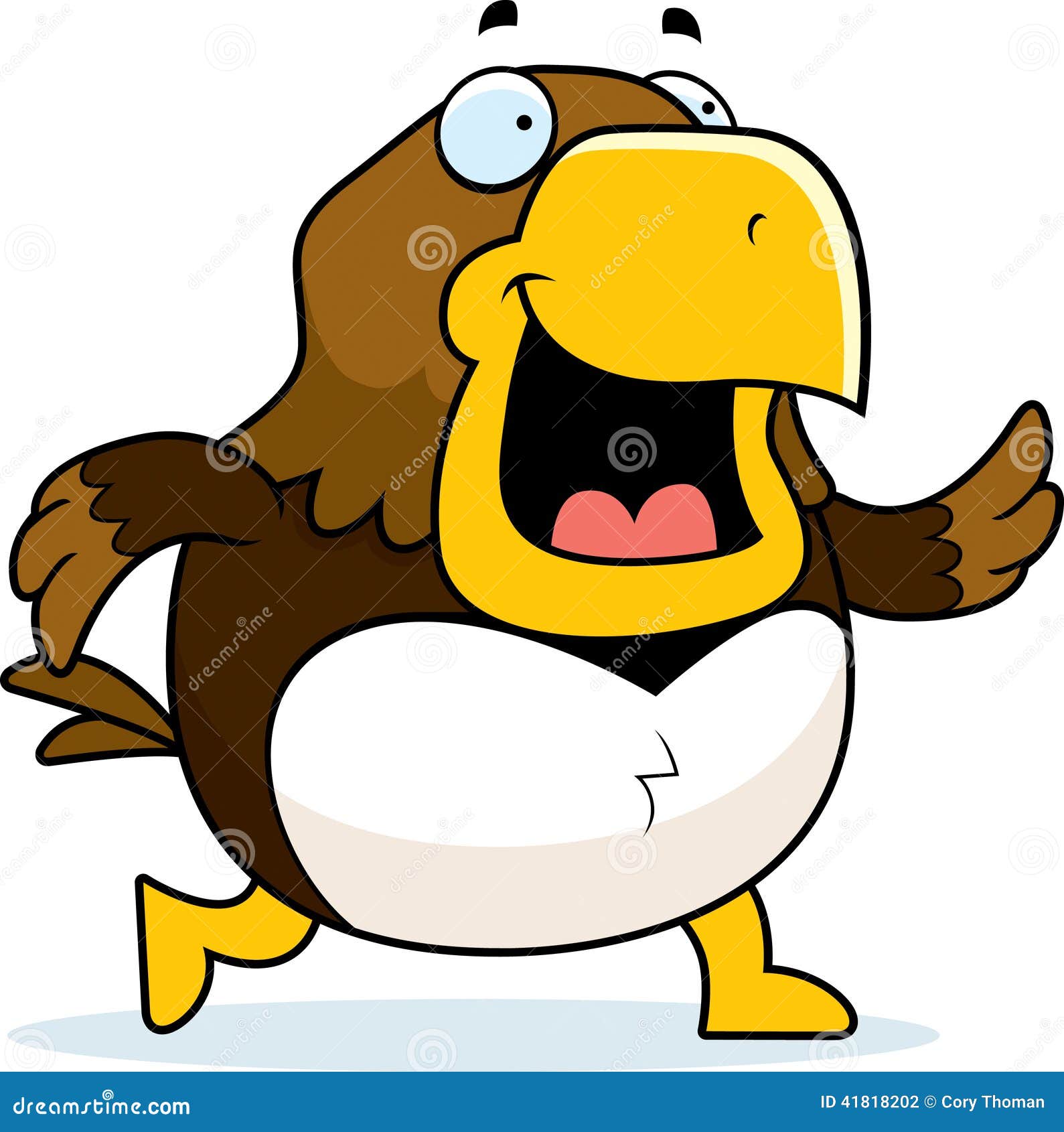 Cartoon Hawk Walking stock vector. Illustration of smiling - 41818202