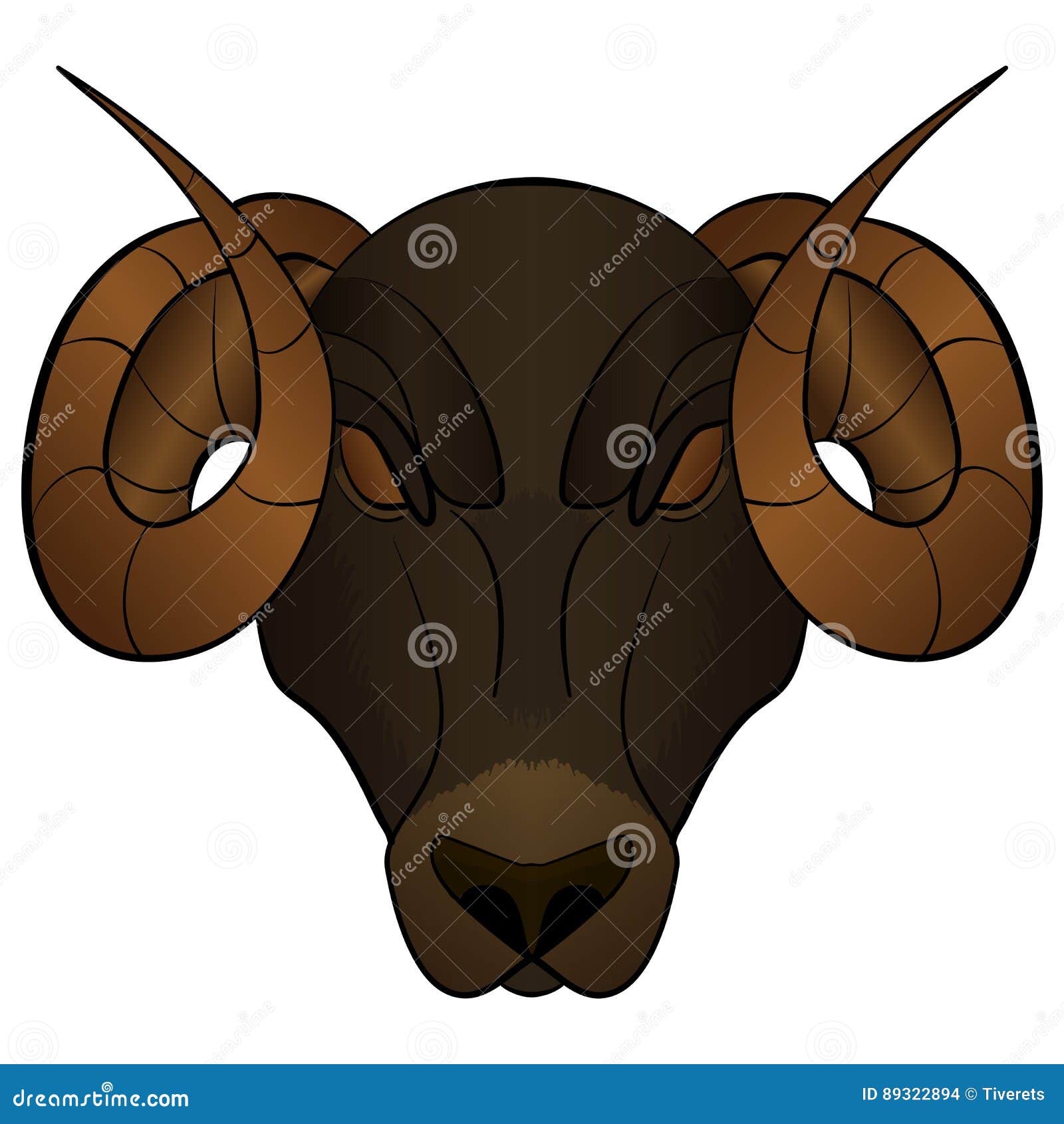 Cartoon head of a ram stock vector. Illustration of mascot - 89322894