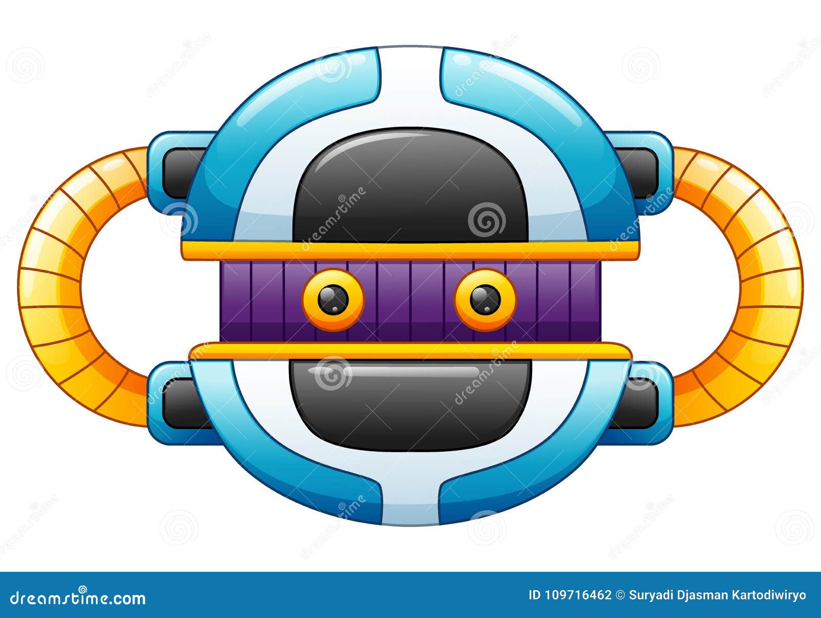 Cartoon Head Robot Isolated on White Background Stock Vector ...