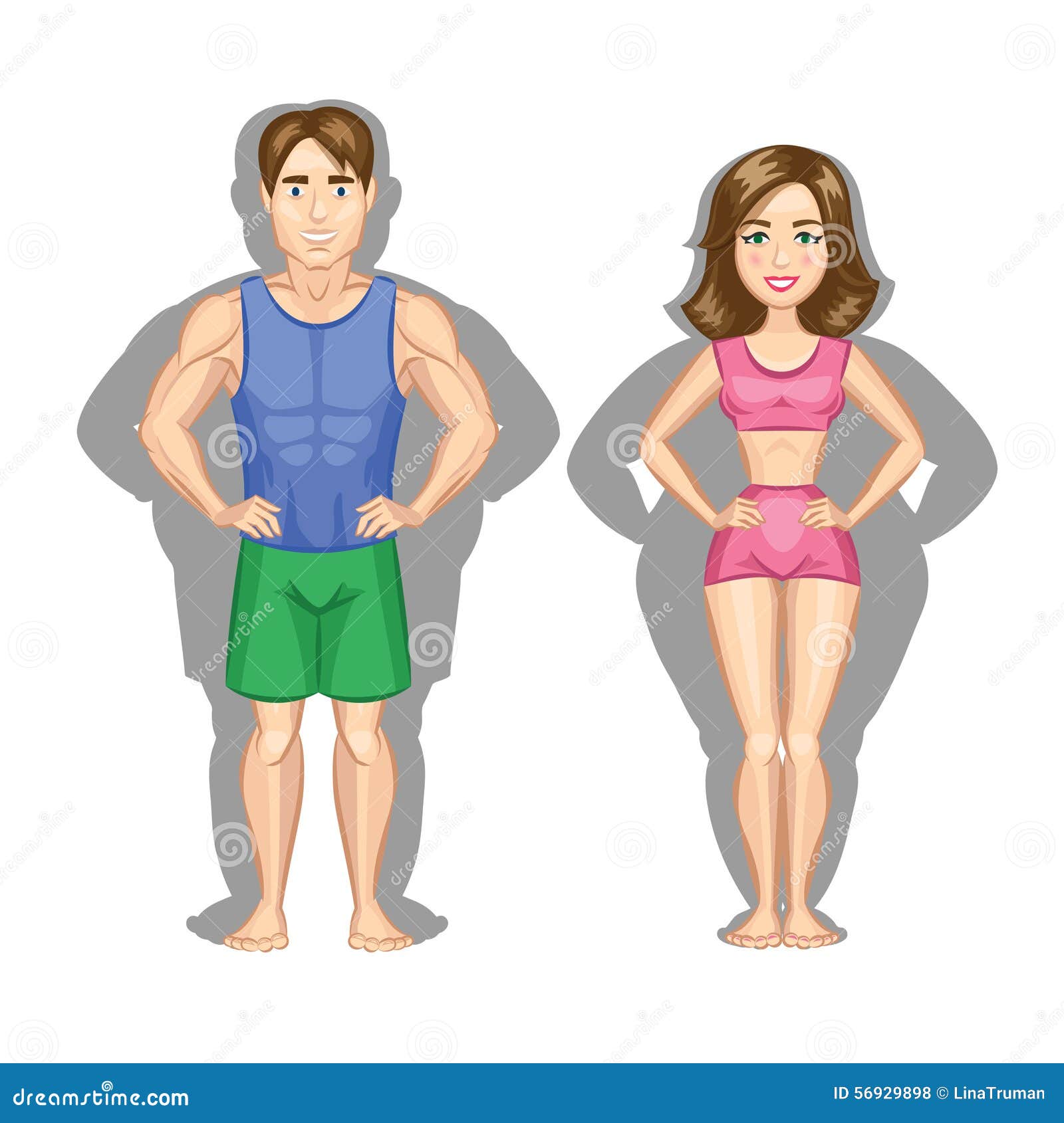 Cartoon Healthy Lifestyle Illustration. Woman and Man Stock Vector ... Cartoon Healthy Lifestyle Illustration. Woman and Man Stock Vector ...
