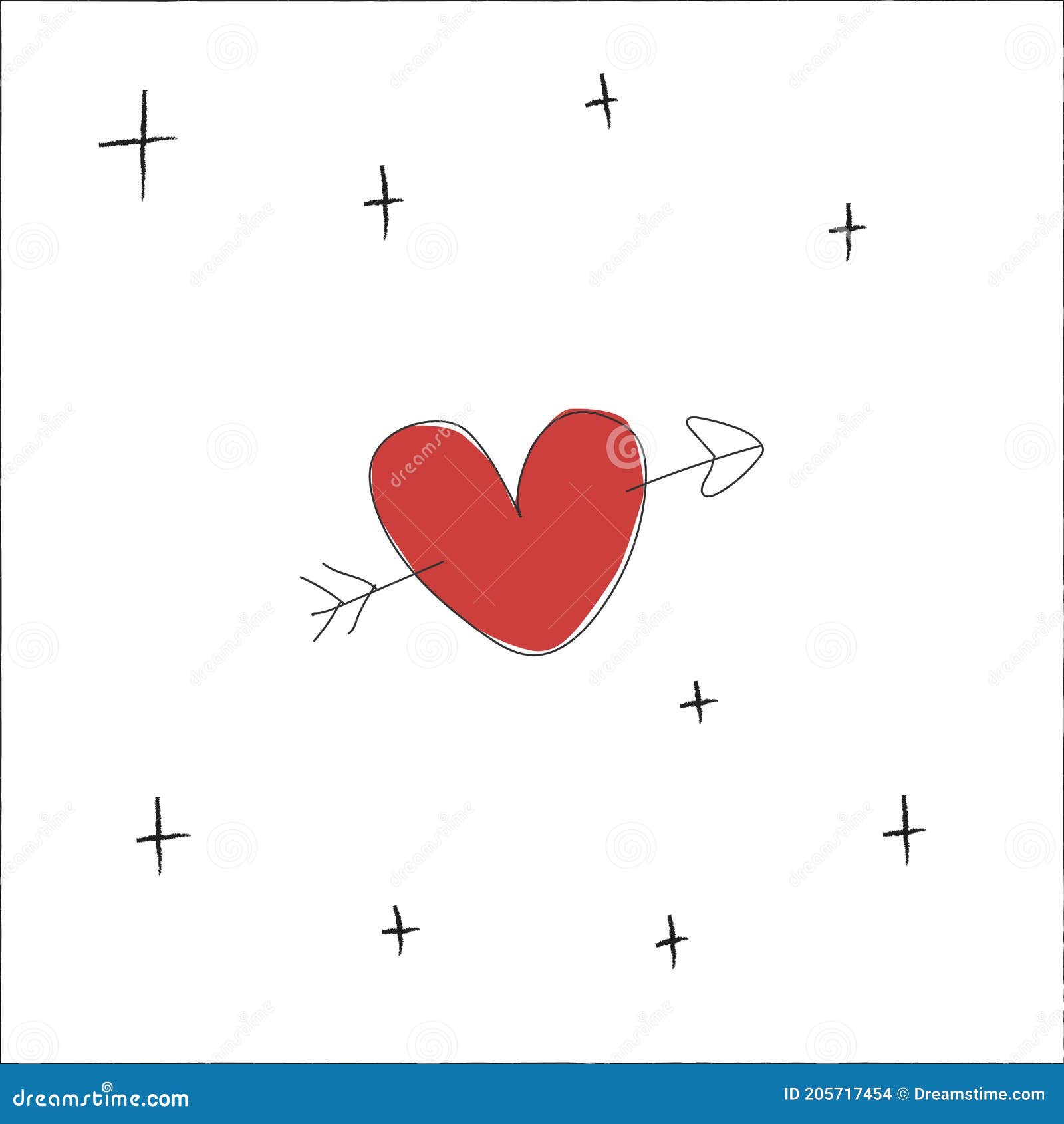 Cartoon Heart with Arrow Illustration in . Stock Illustration ...