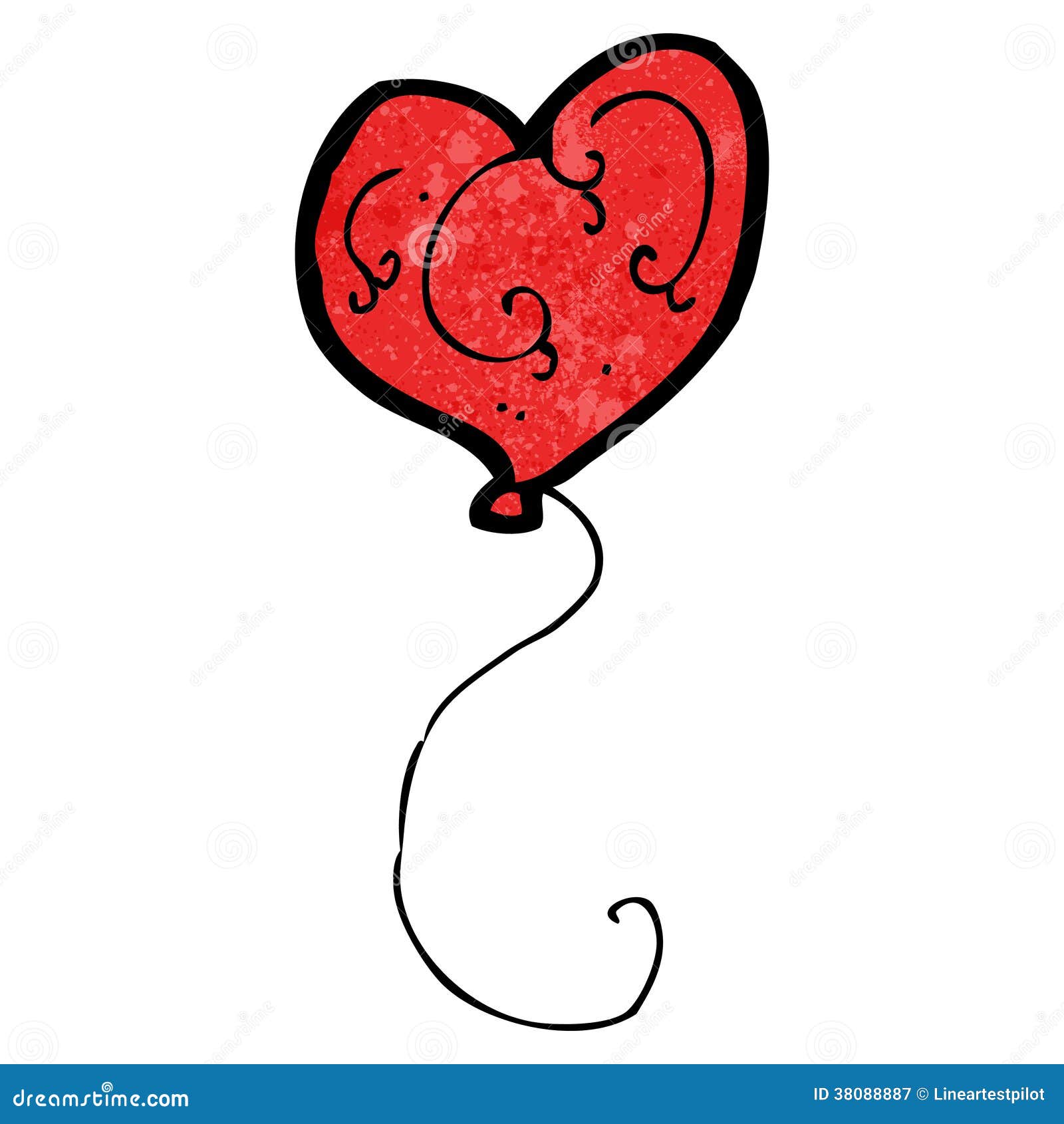 Cartoon heart balloon stock vector. Illustration of crazy - 38088887