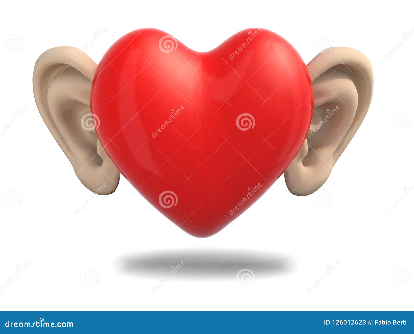 Cartoon heart with ears stock illustration. Illustration of equipment ...