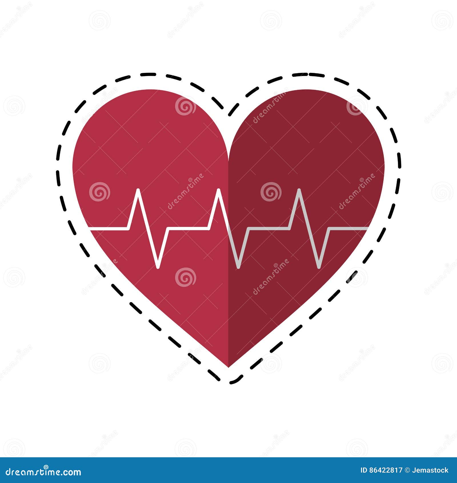 Cartoon Heart Pulse Rhythm Cardio Stock Vector - Illustration of heart ...