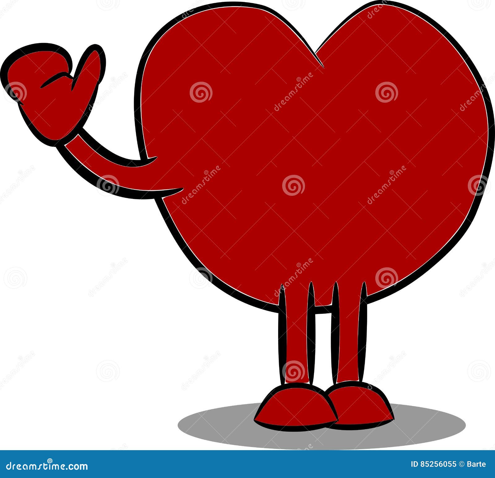 Cartoon heart shape waving stock vector. Illustration of charity - 85256055