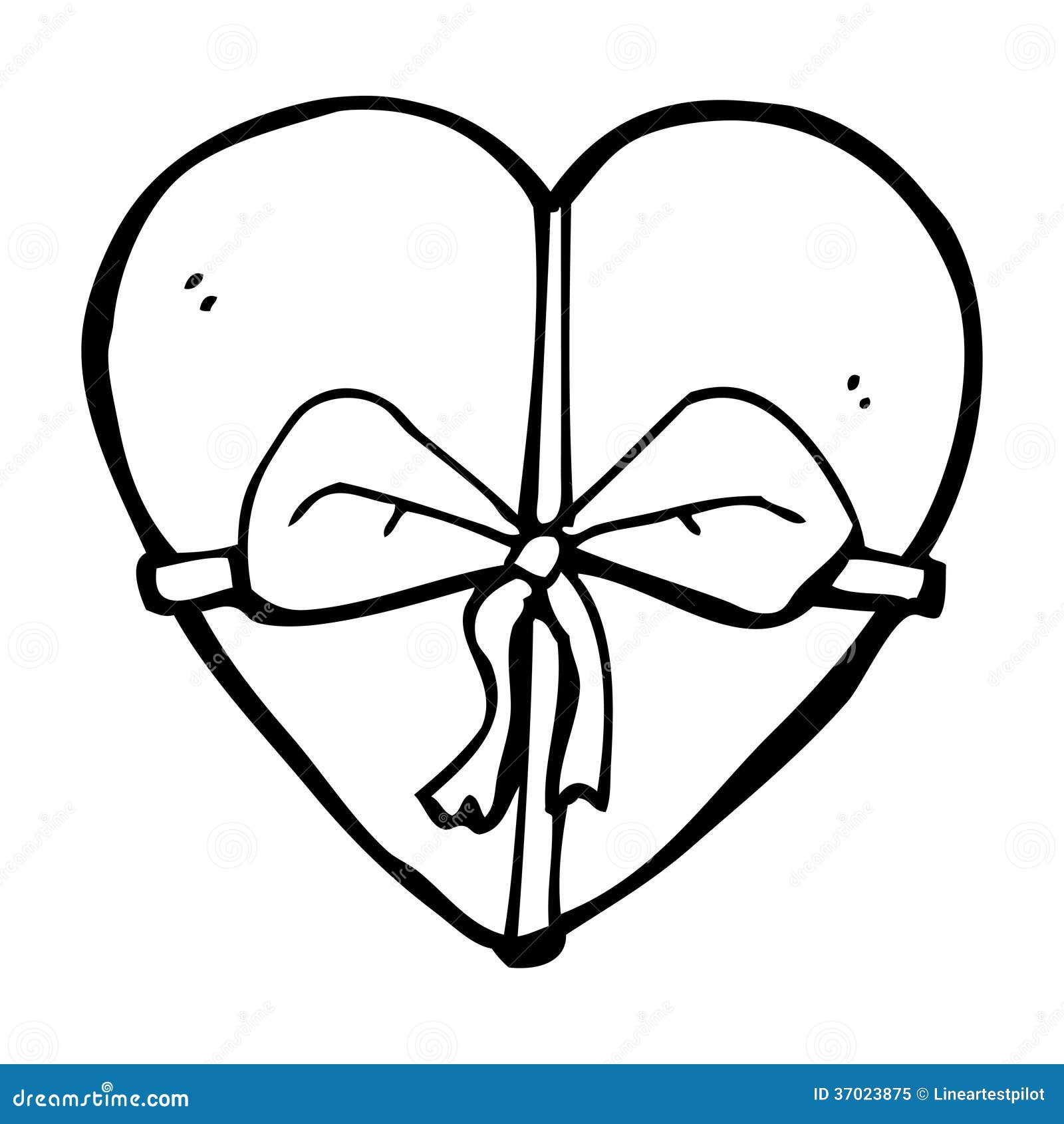 Cartoon Heart Shaped Present Stock Illustration - Illustration of drawn ...