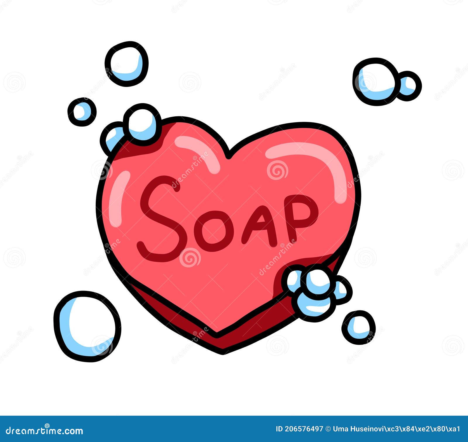 A Cartoon Heart Shaped Soap Stock Illustration - Illustration of love ...