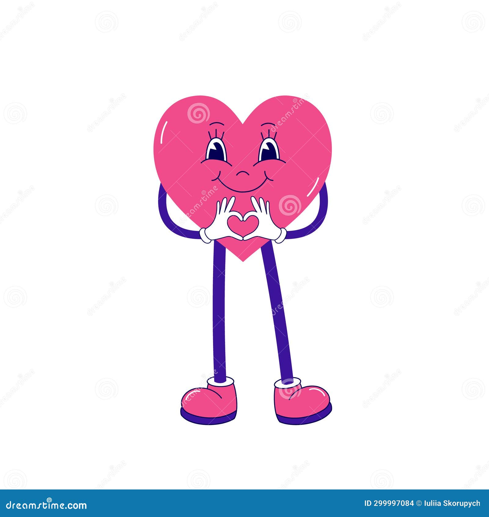 Cartoon Heart in Simple Cute Style Stock Illustration - Illustration of ...