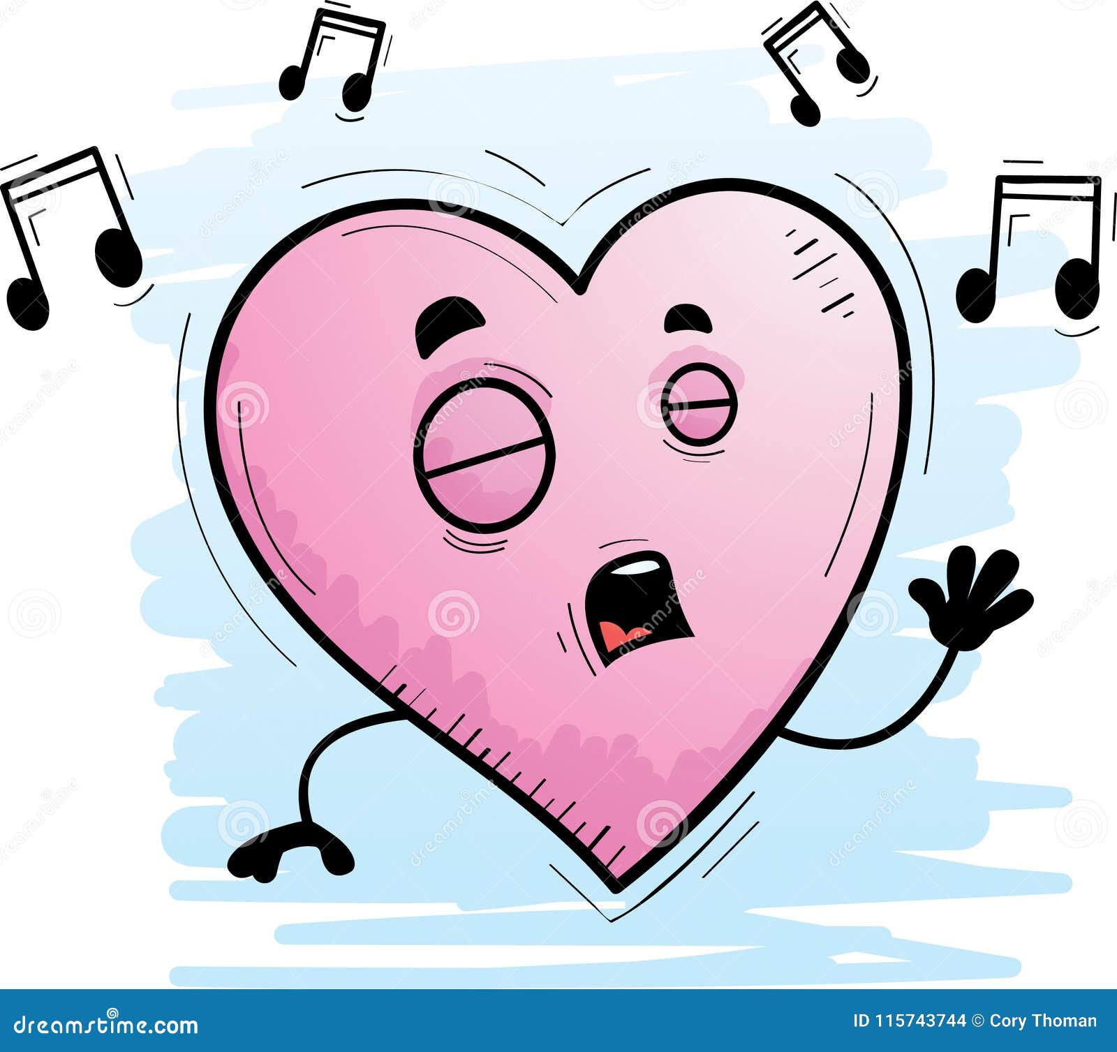 Cartoon Heart Singing stock vector. Illustration of clipart - 115743744