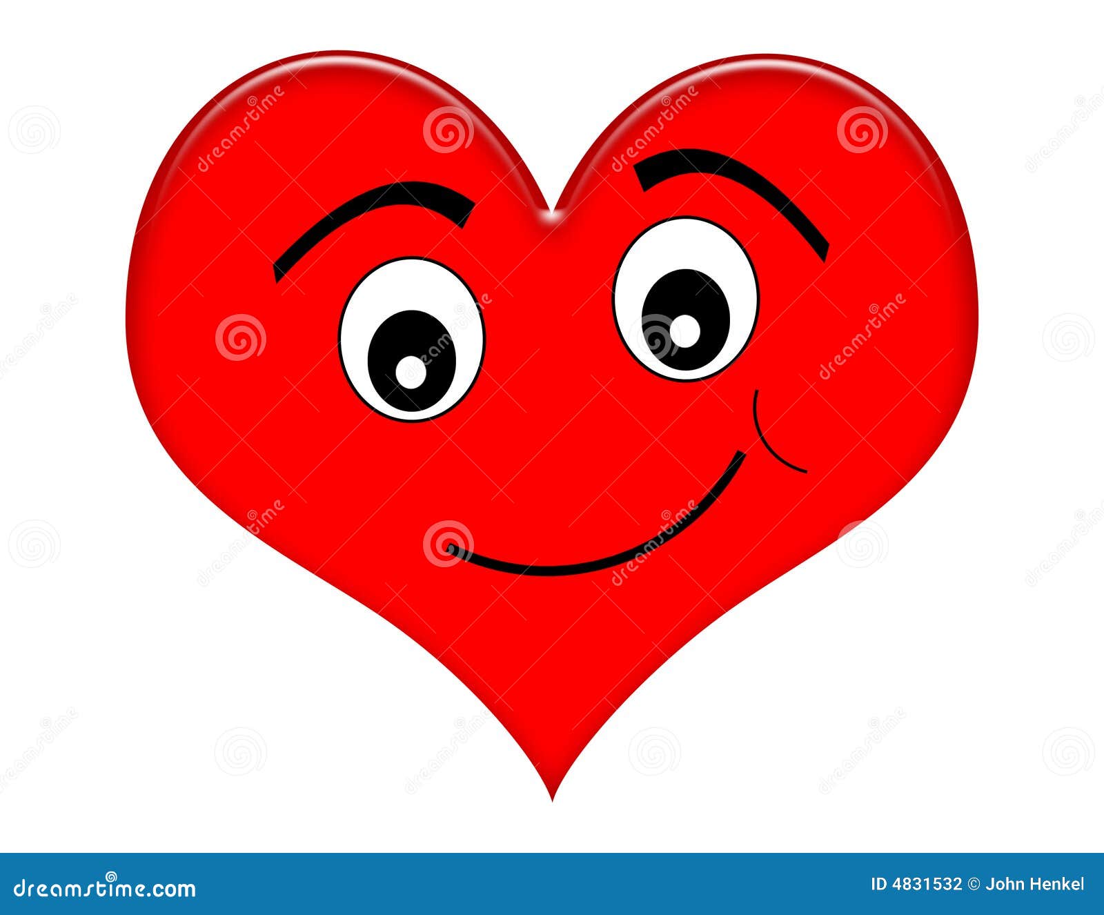 Cartoon Heart with Smile stock illustration. Illustration of symbol ...