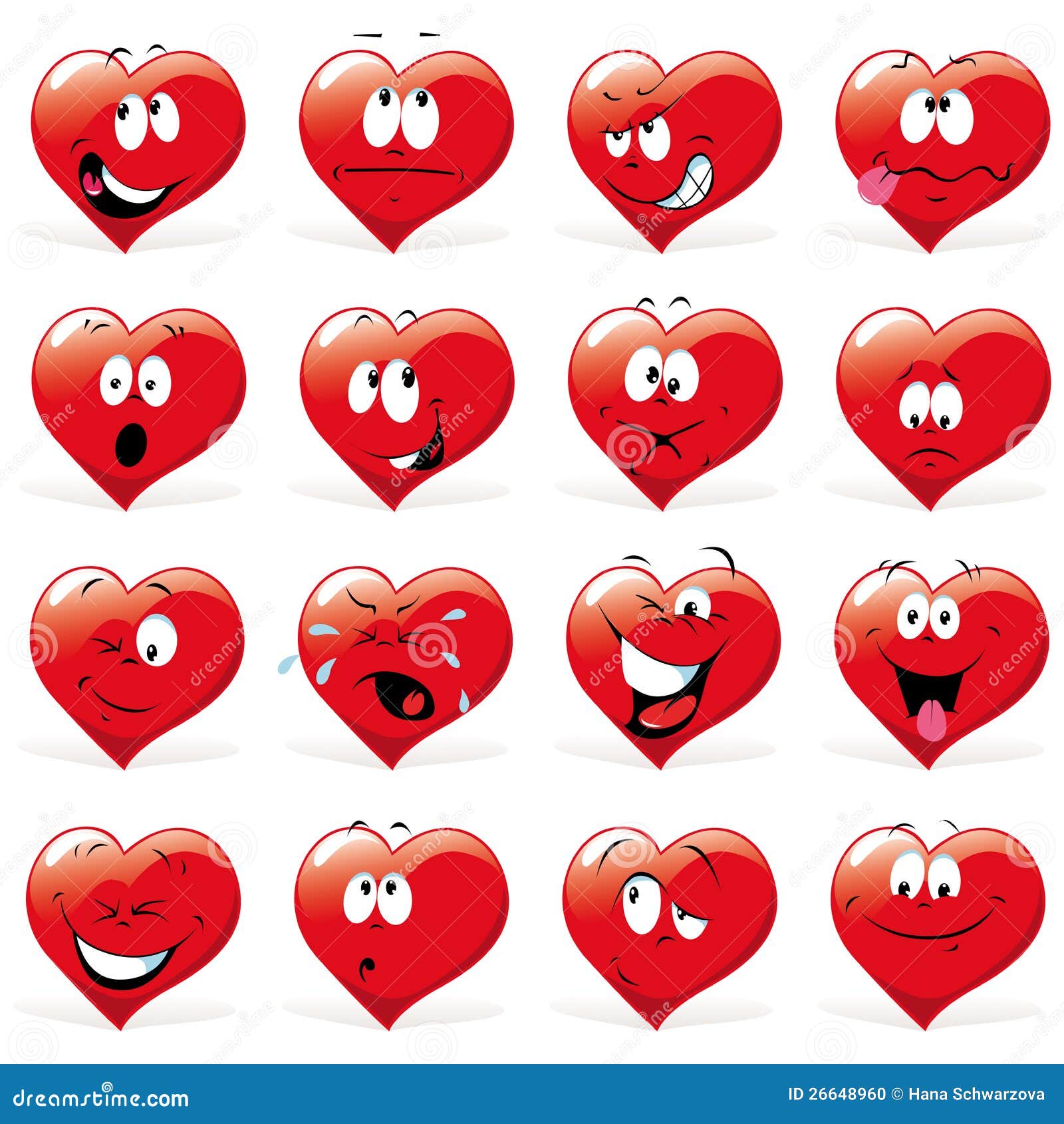 Cartoon hearts stock vector. Illustration of cheerful - 26648960