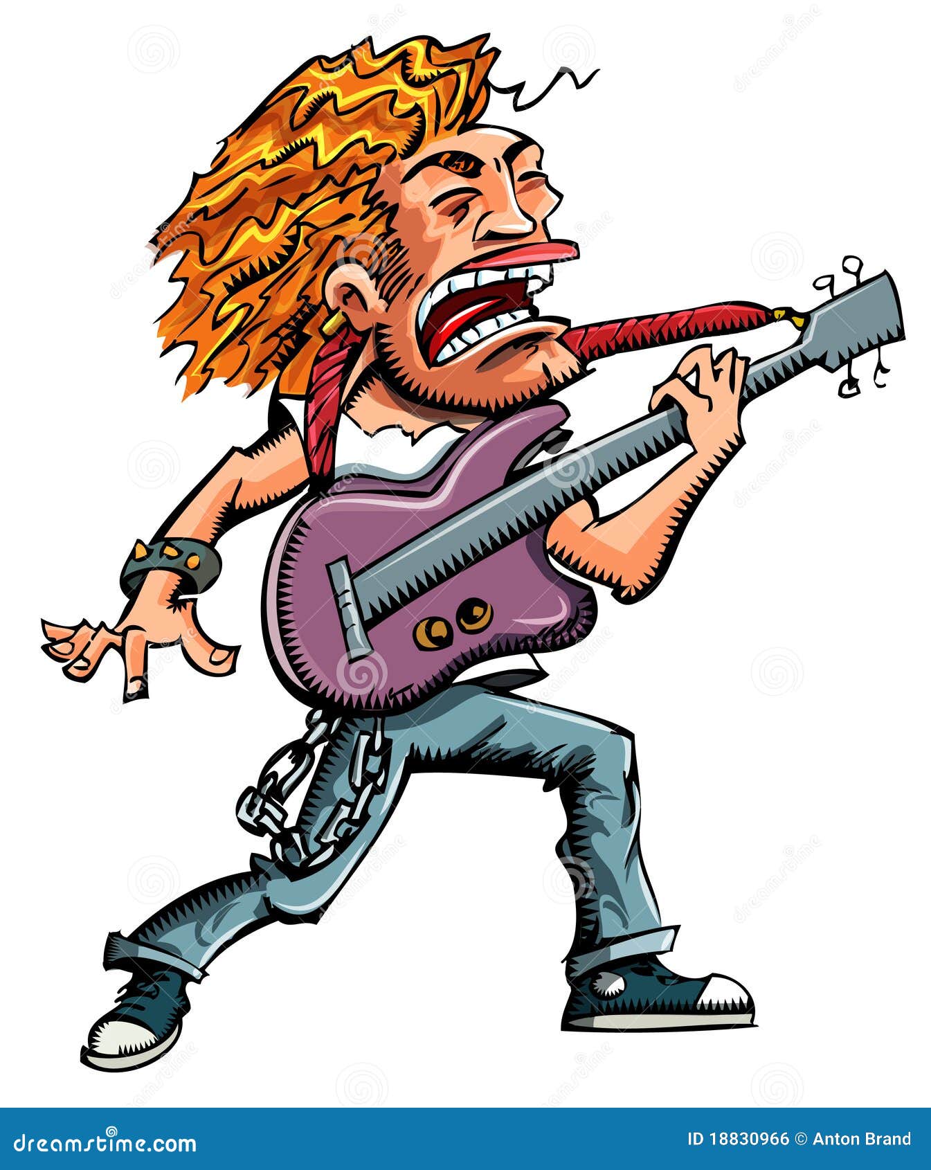 Cartoon of a Heavy Metal Singer Stock Vector - Illustration of youith ...