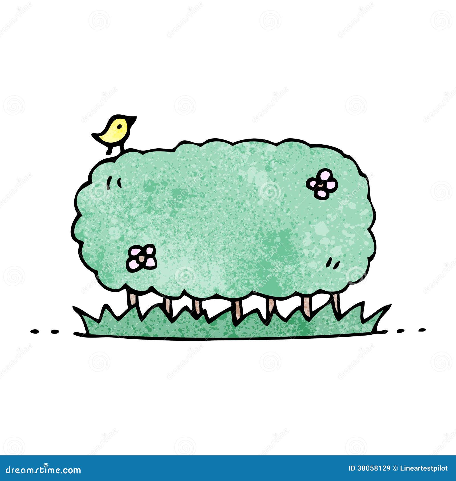 Cartoon hedgerow stock vector. Illustration of cute, texture - 38058129