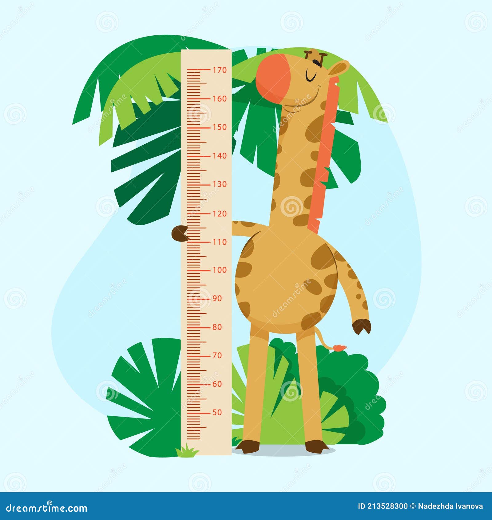 Cartoon Height Meter Illustrated Vector Illustration. Stock Vector ...