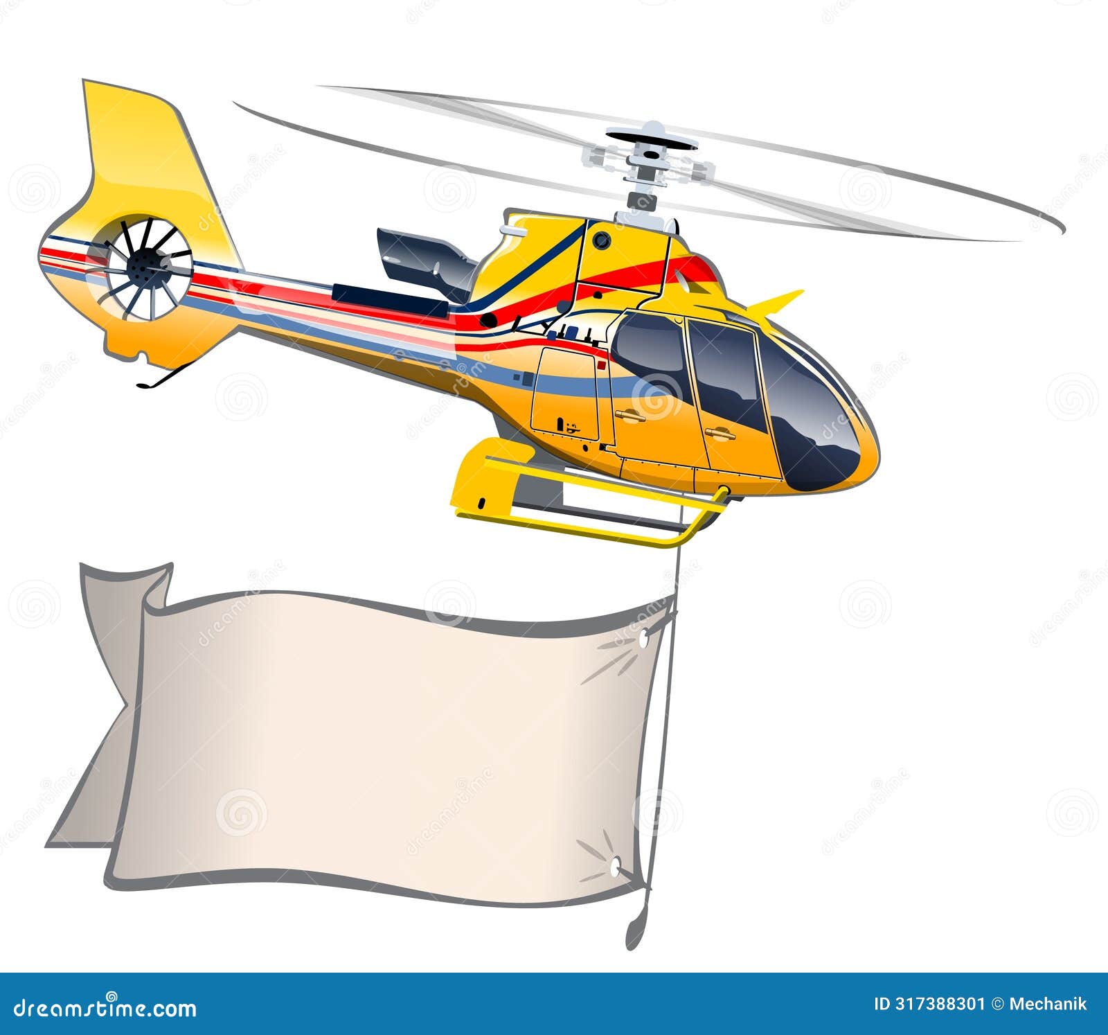 Cartoon Helicopter With Banner | CartoonDealer.com #317388301