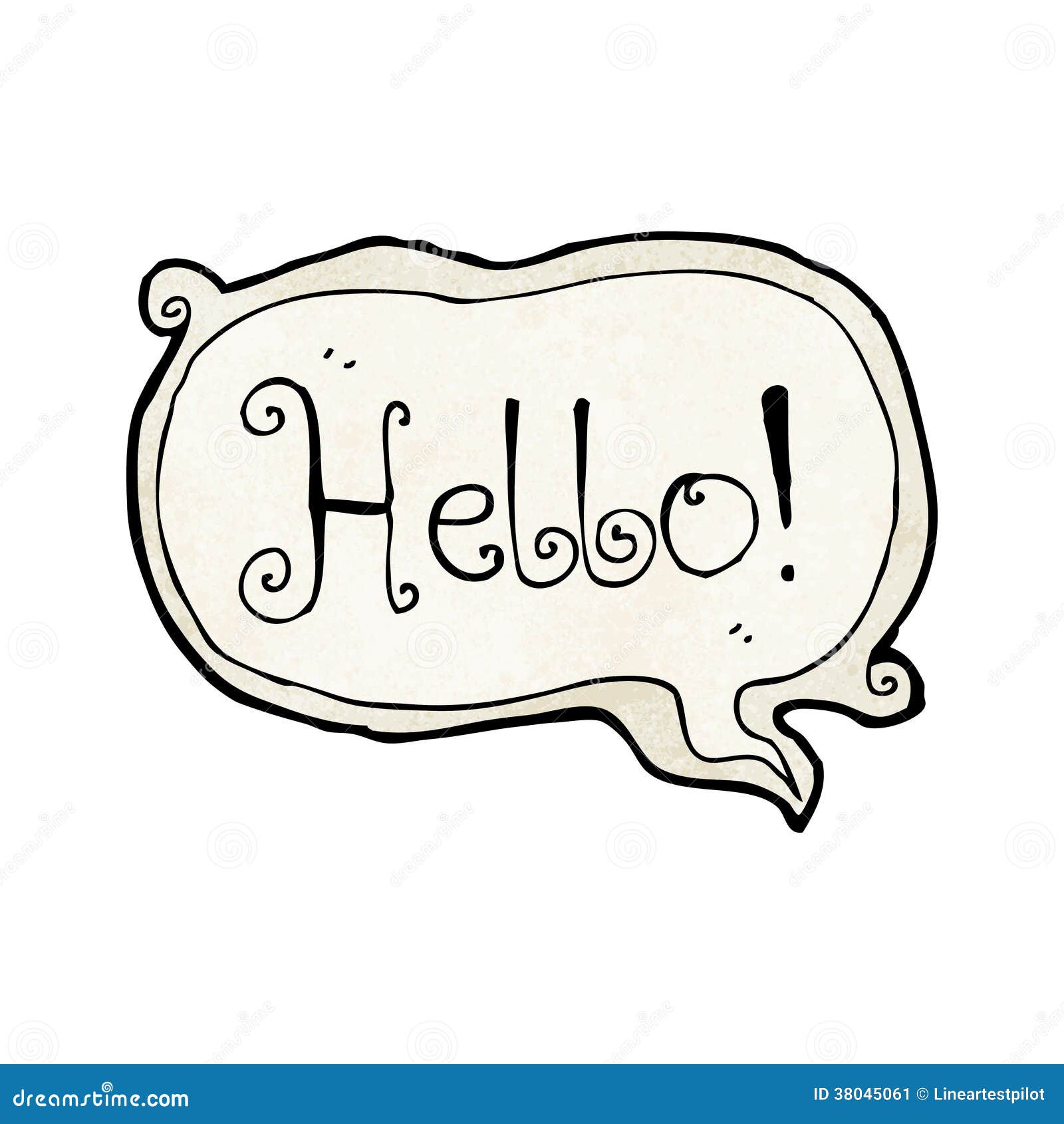 Cartoon hello symbol stock vector. Illustration of grunge - 38045061