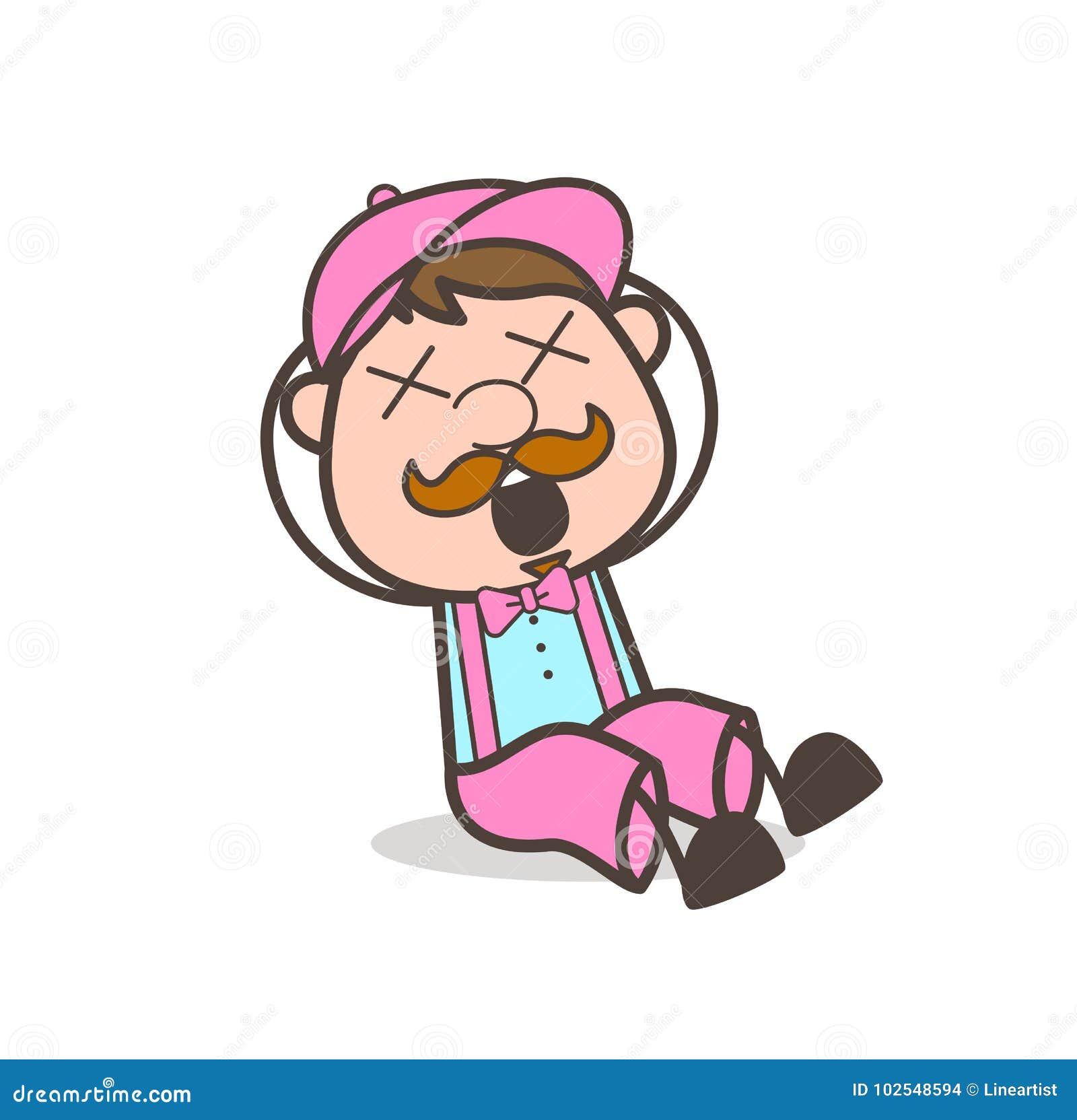 Cartoon Helper with Dizzy-Face Vector Stock Illustration - Illustration ...