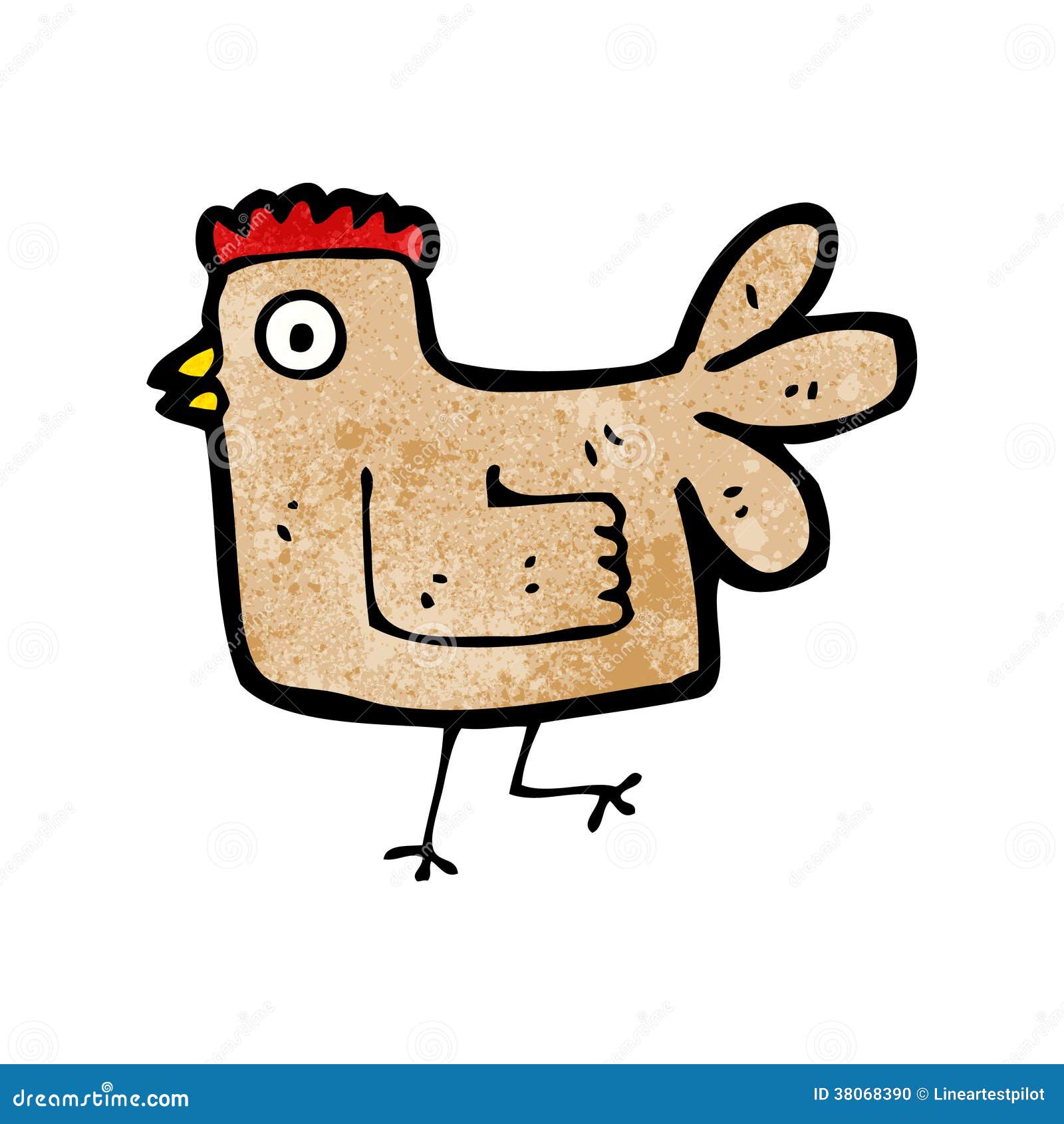 Cartoon hen stock vector. Illustration of drawn, hand - 38068390