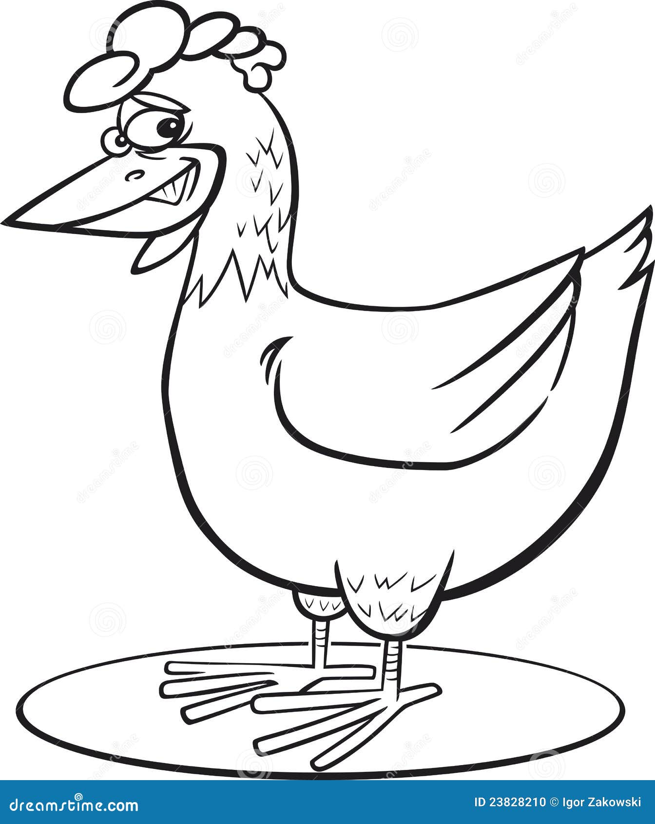 Cartoon hen coloring page stock vector. Illustration of fowl - 23828210
