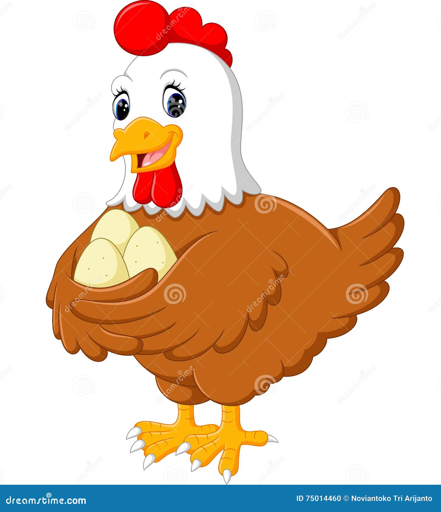 Cartoon hen and her eggs stock vector. Illustration of edible - 75014460