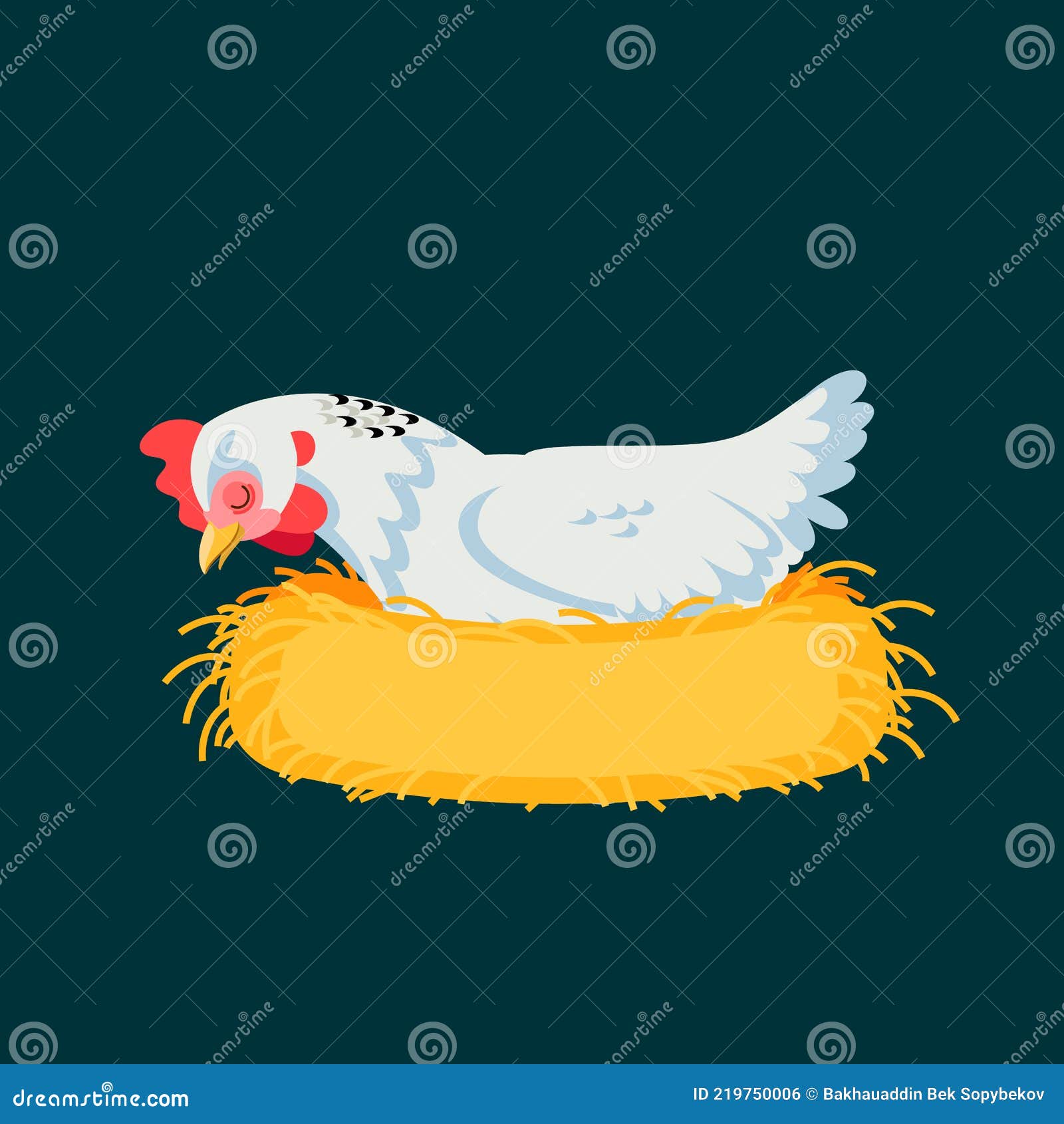 Chicken Egg Hatching Baby Chick Peep Out Eye Broken Eggshell Cartoon ...