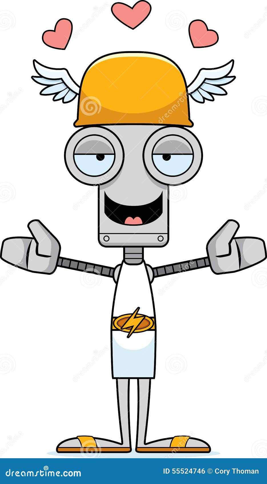 Cartoon Hermes Robot Hug stock vector. Illustration of graphic - 55524746