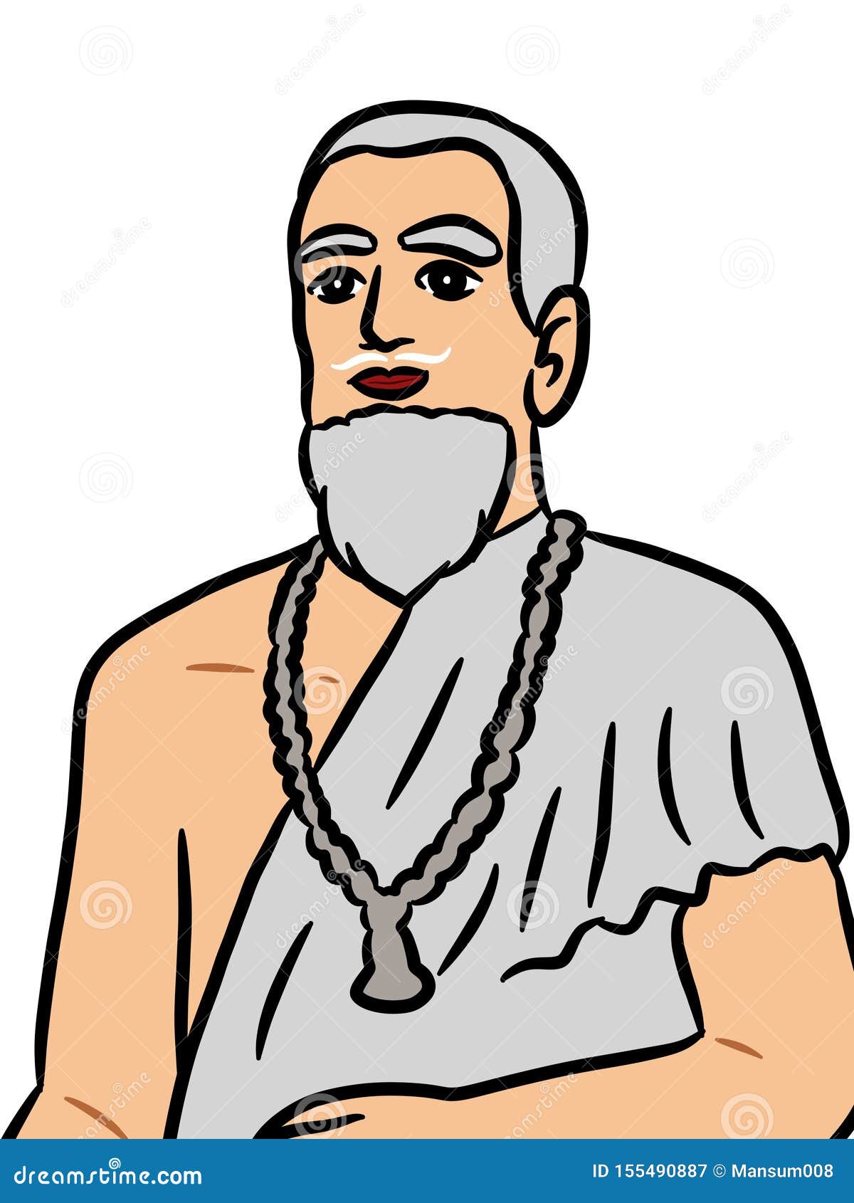 Cartoon Hermit Crab Isolated On White Background. Vector Close-up ...