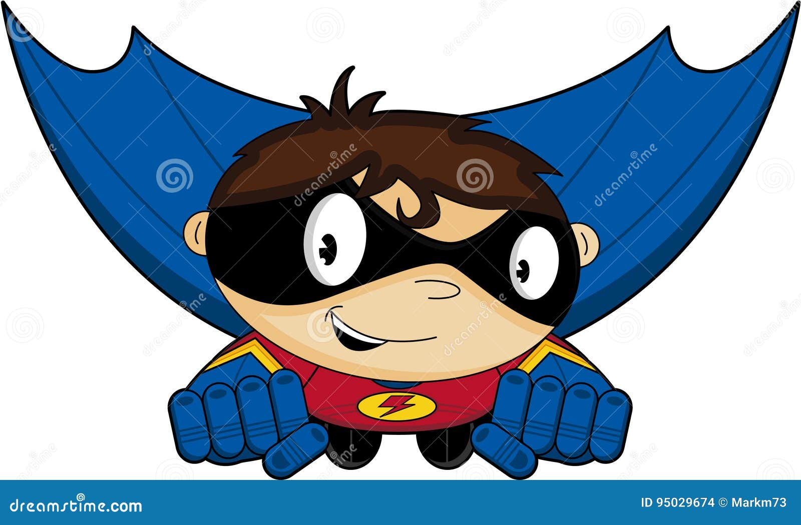 Cartoon Heroic Superhero stock vector. Illustration of heroes - 95029674
