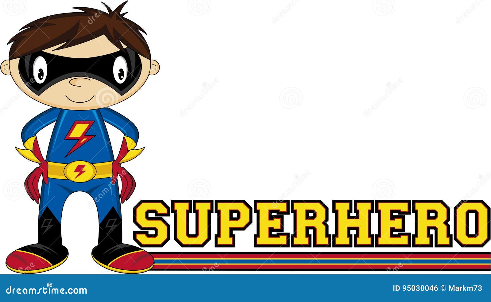 Cartoon Heroic Superhero stock vector. Illustration of people - 95030046
