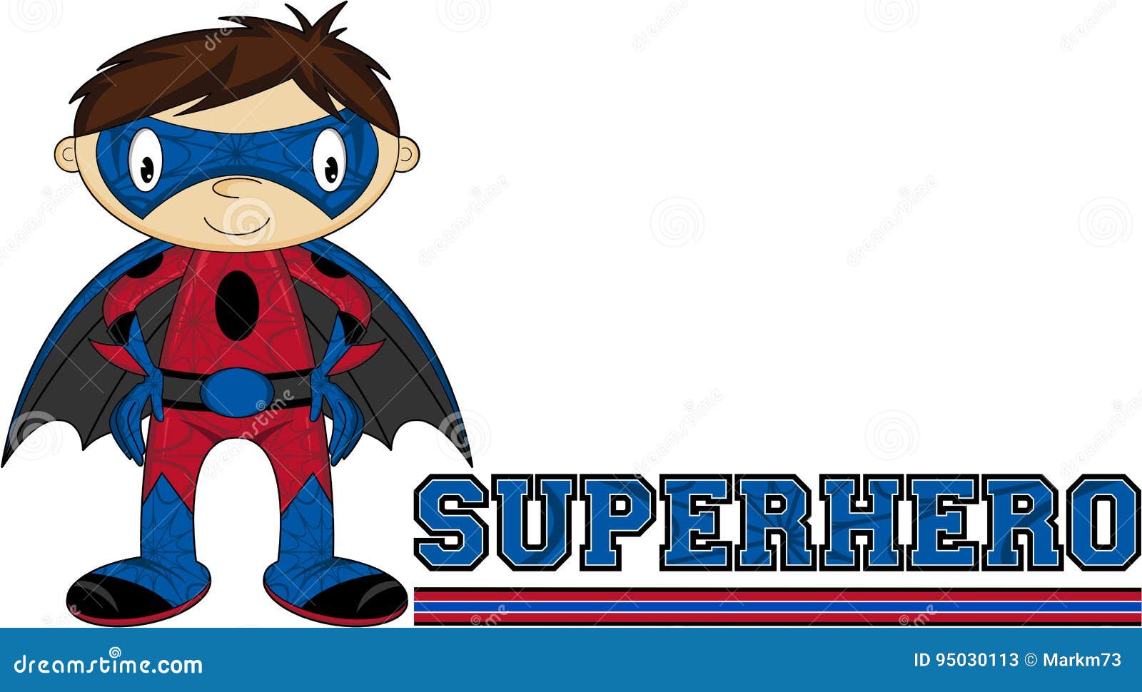 Cartoon Heroic Superhero stock vector. Illustration of costume - 95030113