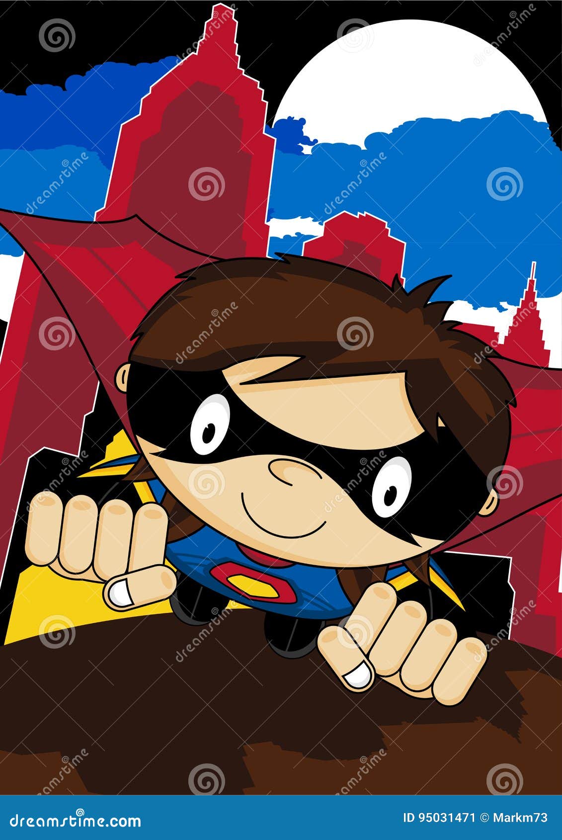Cartoon Heroic Superhero stock vector. Illustration of people - 95031471