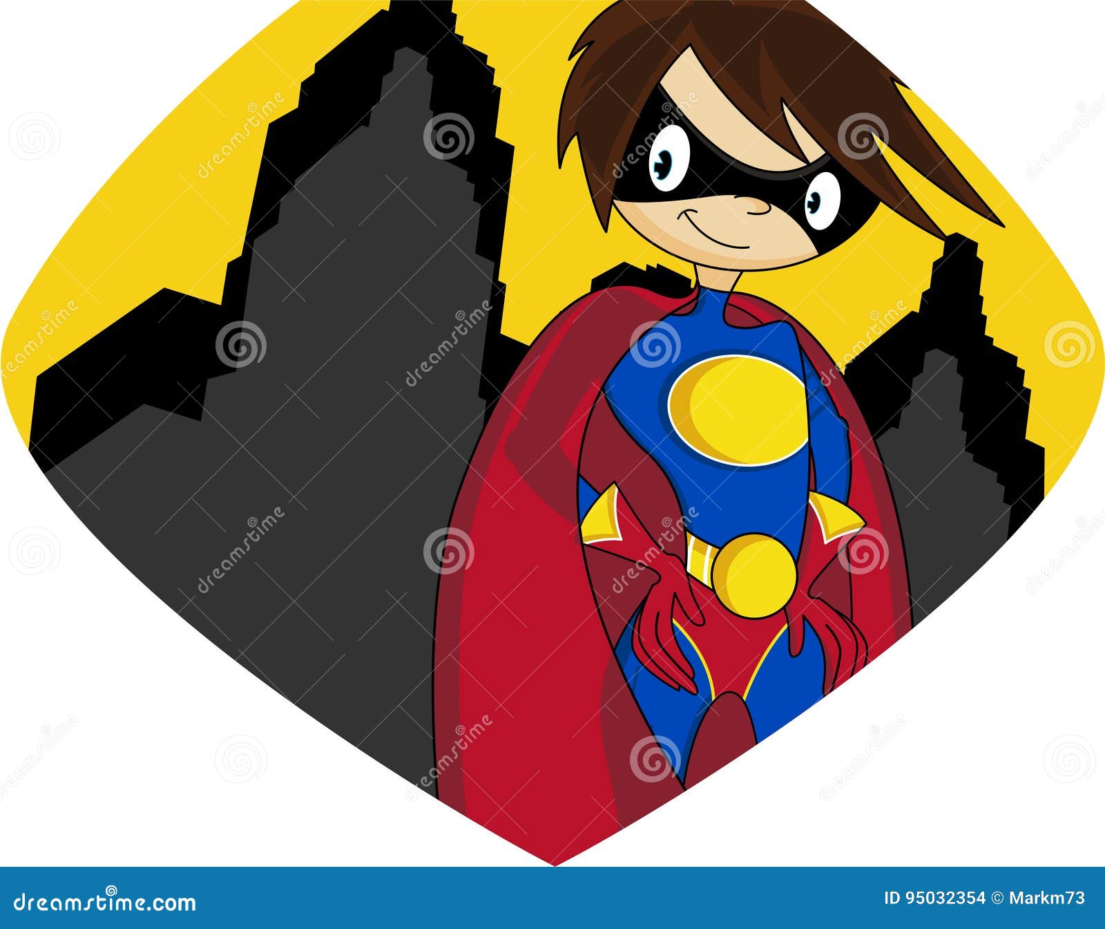 Cartoon Heroic Superhero stock vector. Illustration of people - 95032354
