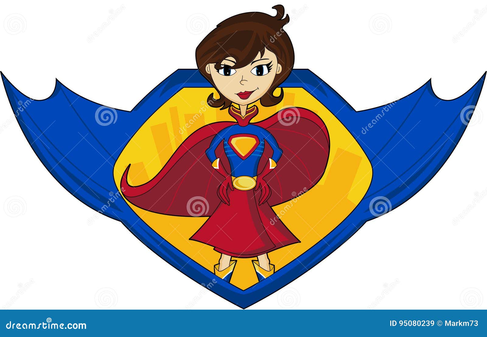 Cartoon Heroic Superhero stock vector. Illustration of heroic - 95080239