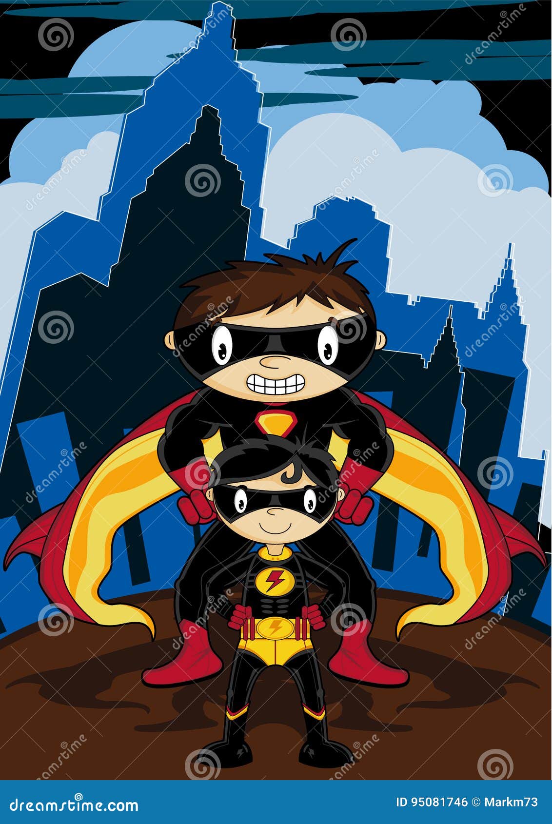 Cartoon Heroic Superhero stock vector. Illustration of cartoon - 95081746