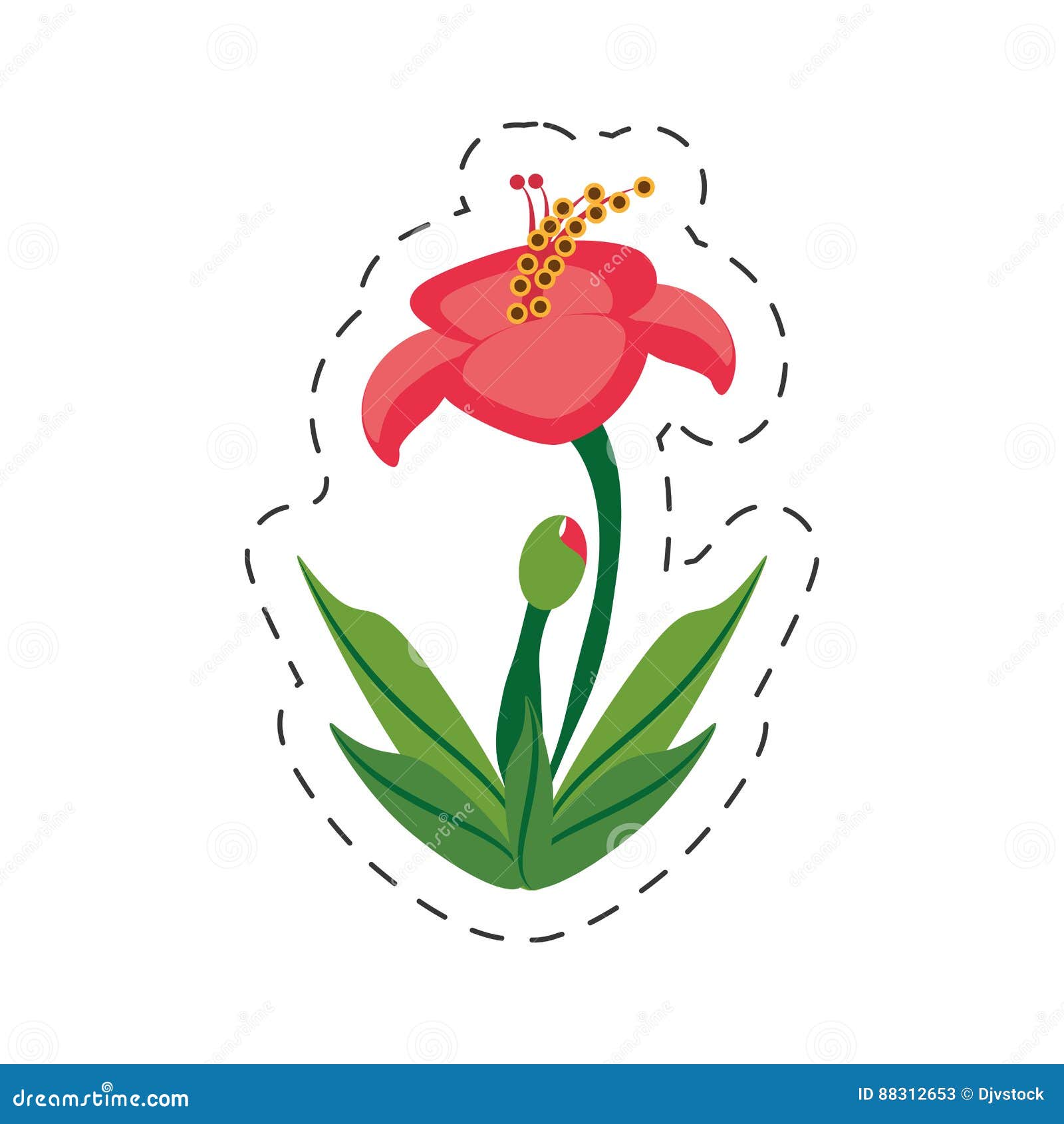 Cartoon Hibiscus Flower Image Stock Illustration - Illustration of ...