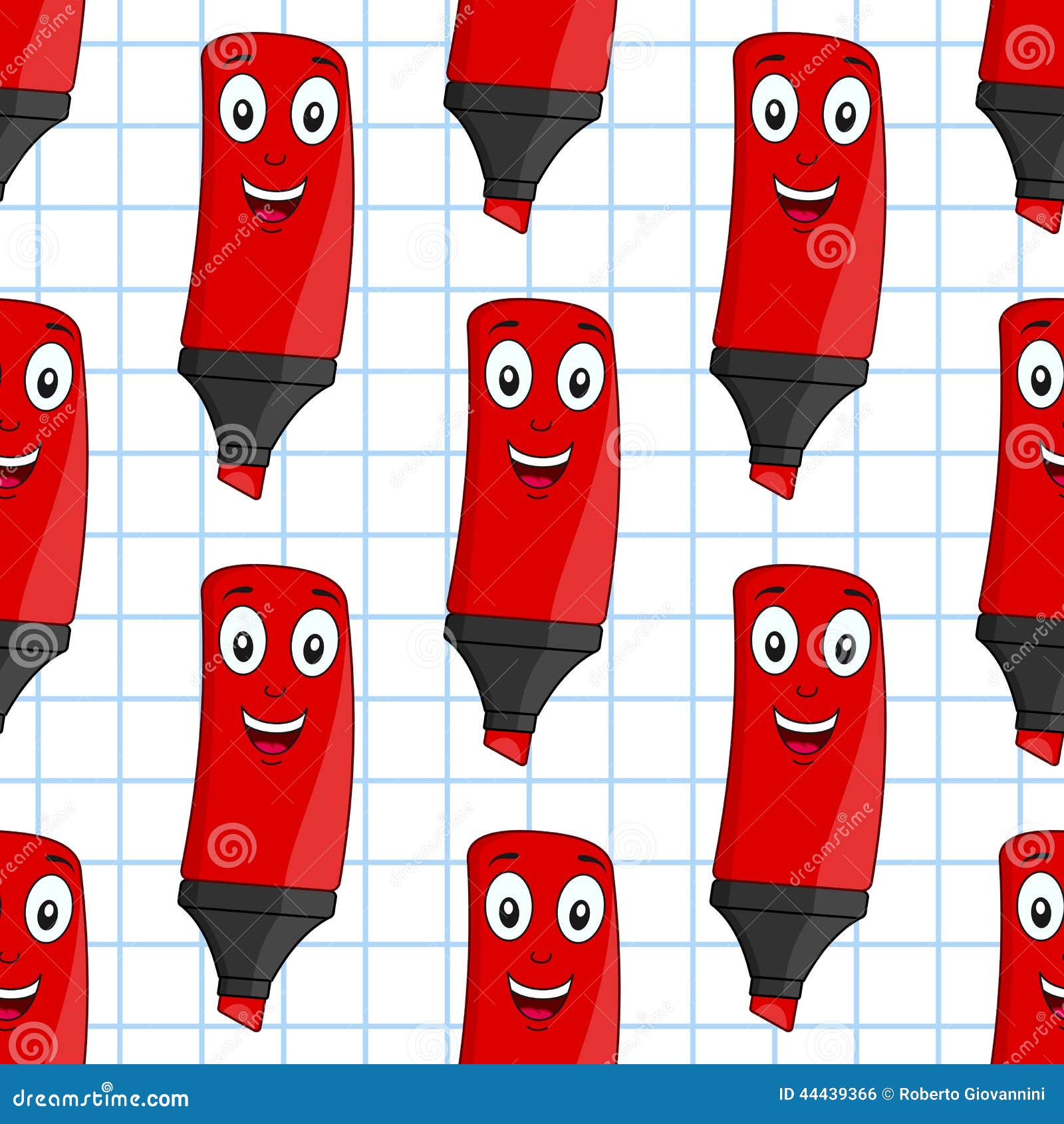 Cartoon Highlighter Seamless Pattern Stock Vector - Illustration of ...