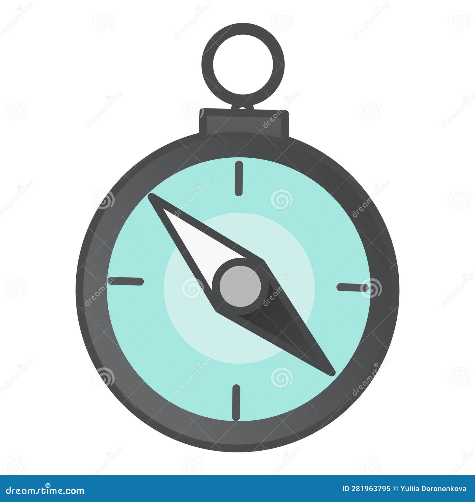 Cartoon Hiking Compass stock vector. Illustration of hiking - 281963795