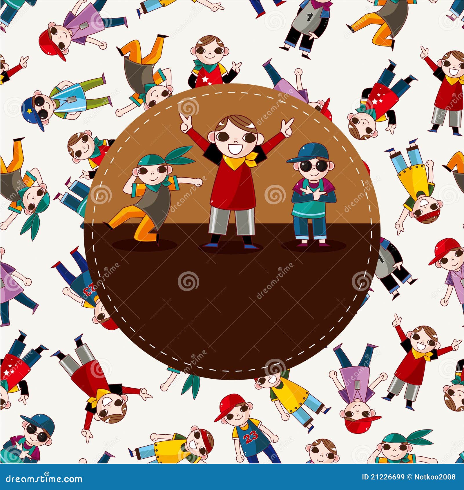 Cartoon Hip Hop Boy Dancing Card Stock Vector - Illustration of culture ...