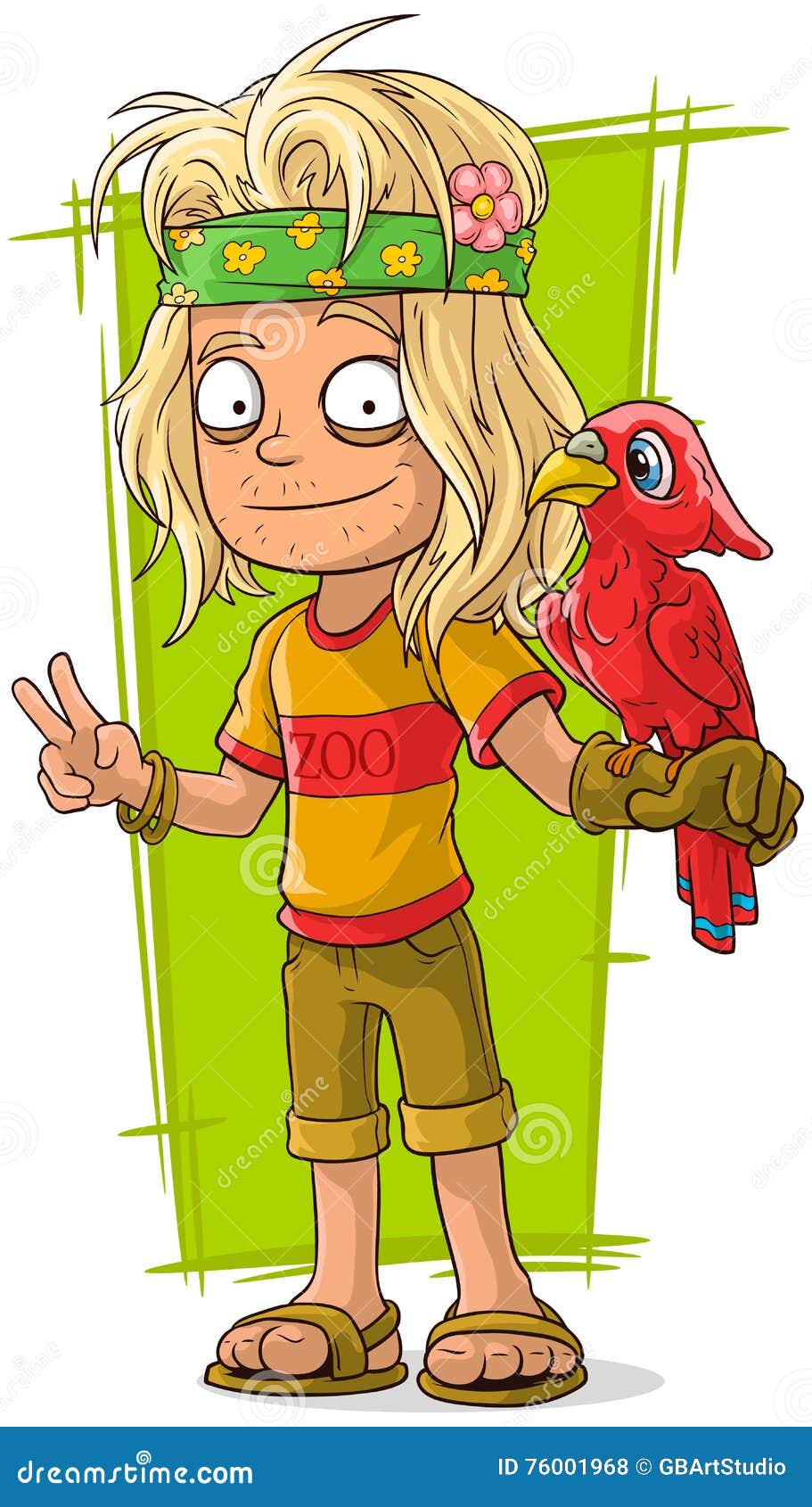 Cartoon Hippie Jamaican Artist Characters Set Vector Illustration ...