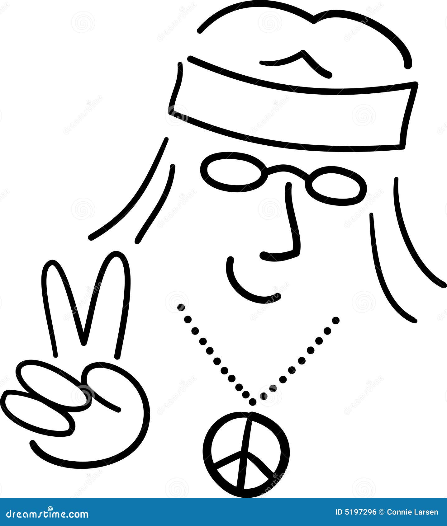 Cartoon Hippie Peace Dude/ai Vector Illustration | CartoonDealer.com ...