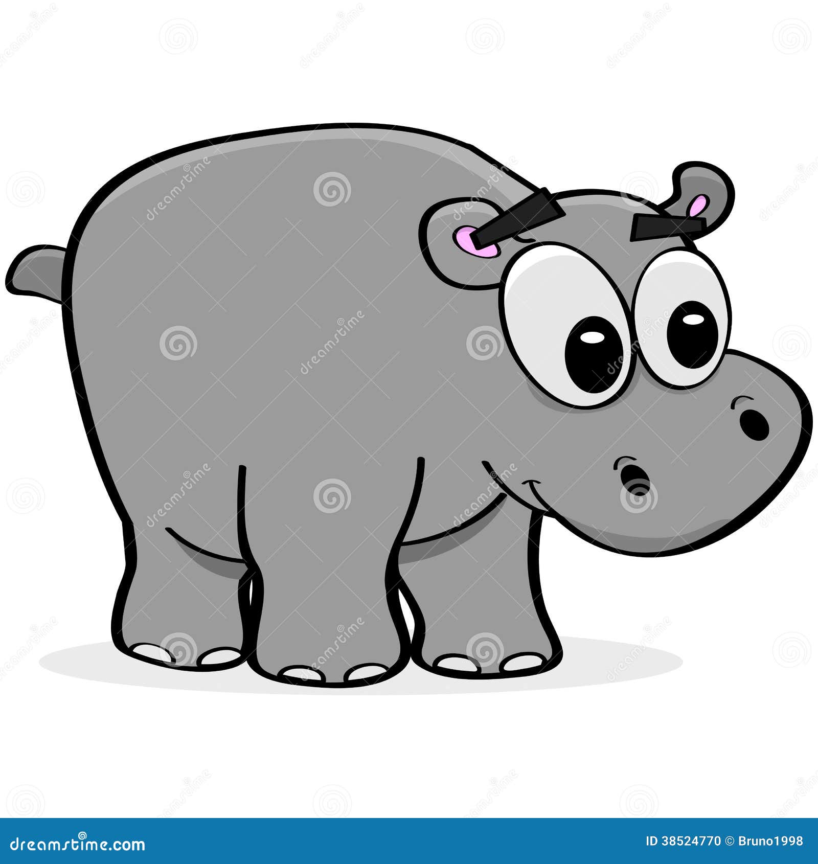 Cartoon hippo stock vector. Illustration of hippo, wild - 38524770