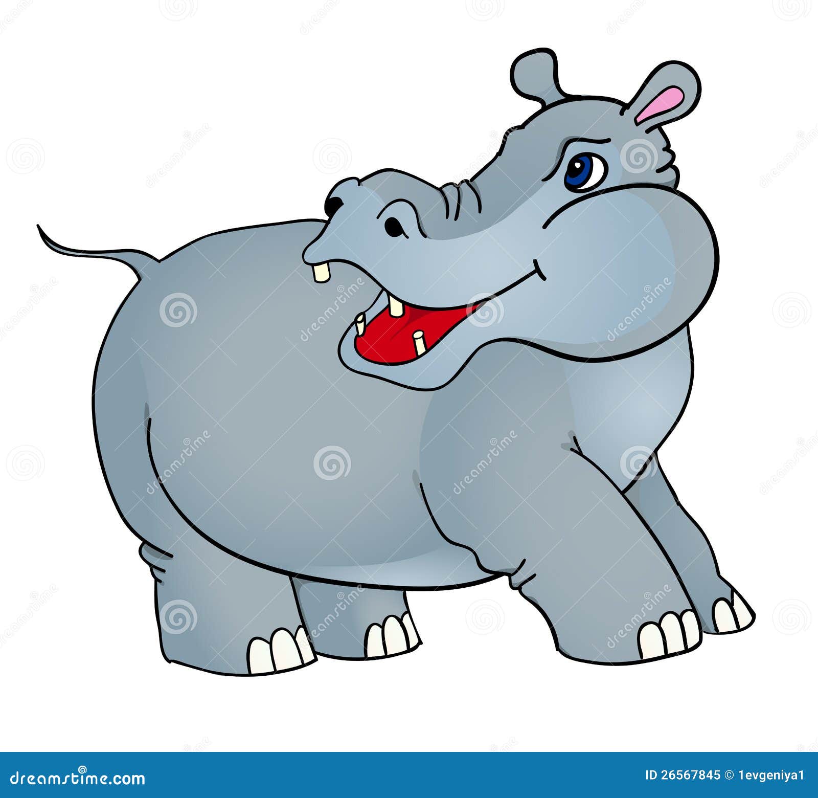 Cartoon hippopotamus stock vector. Illustration of draw - 26567845