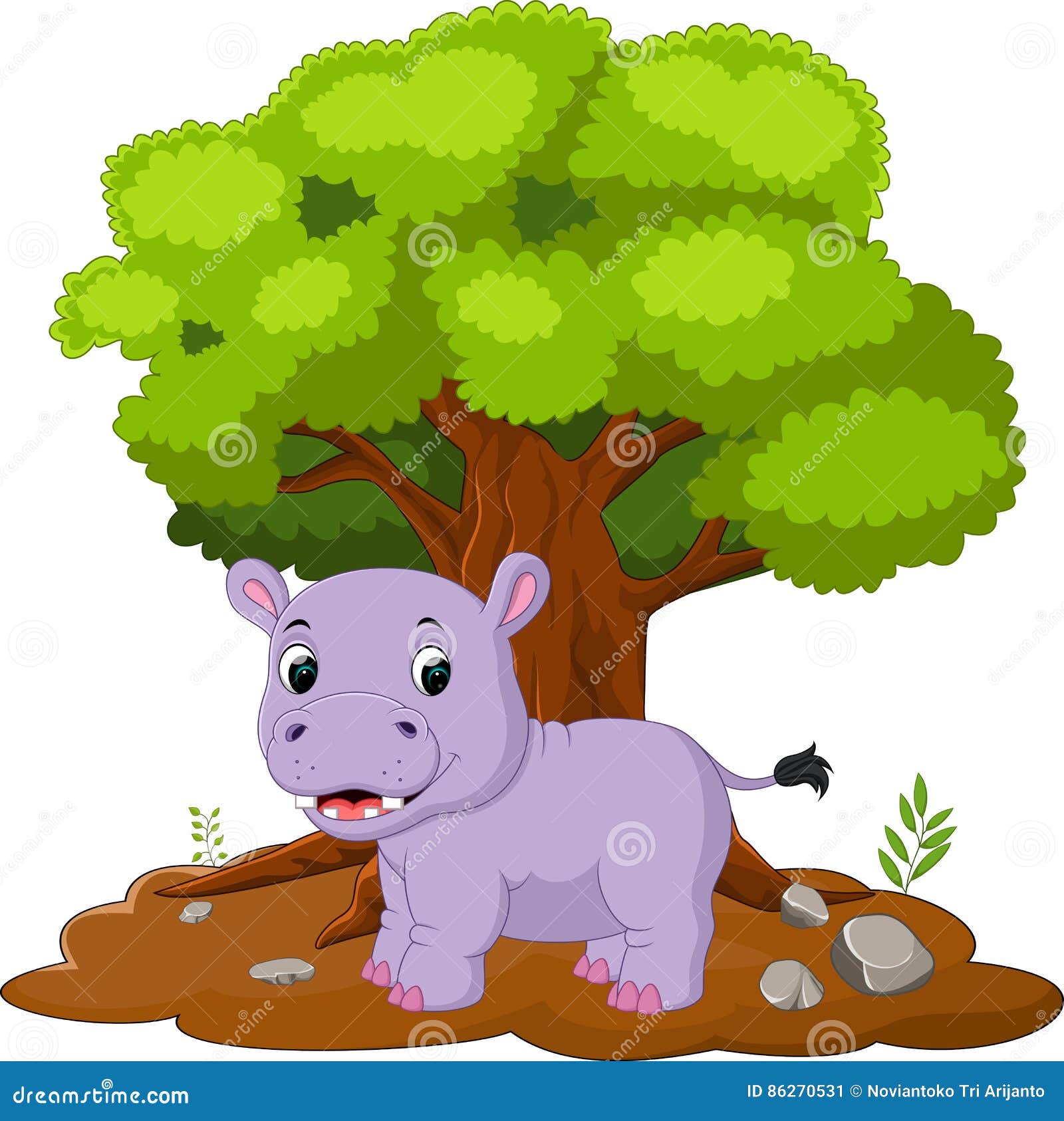 Two Cartoon Hippos With Big Blank Sign. Stock Image | CartoonDealer.com ...