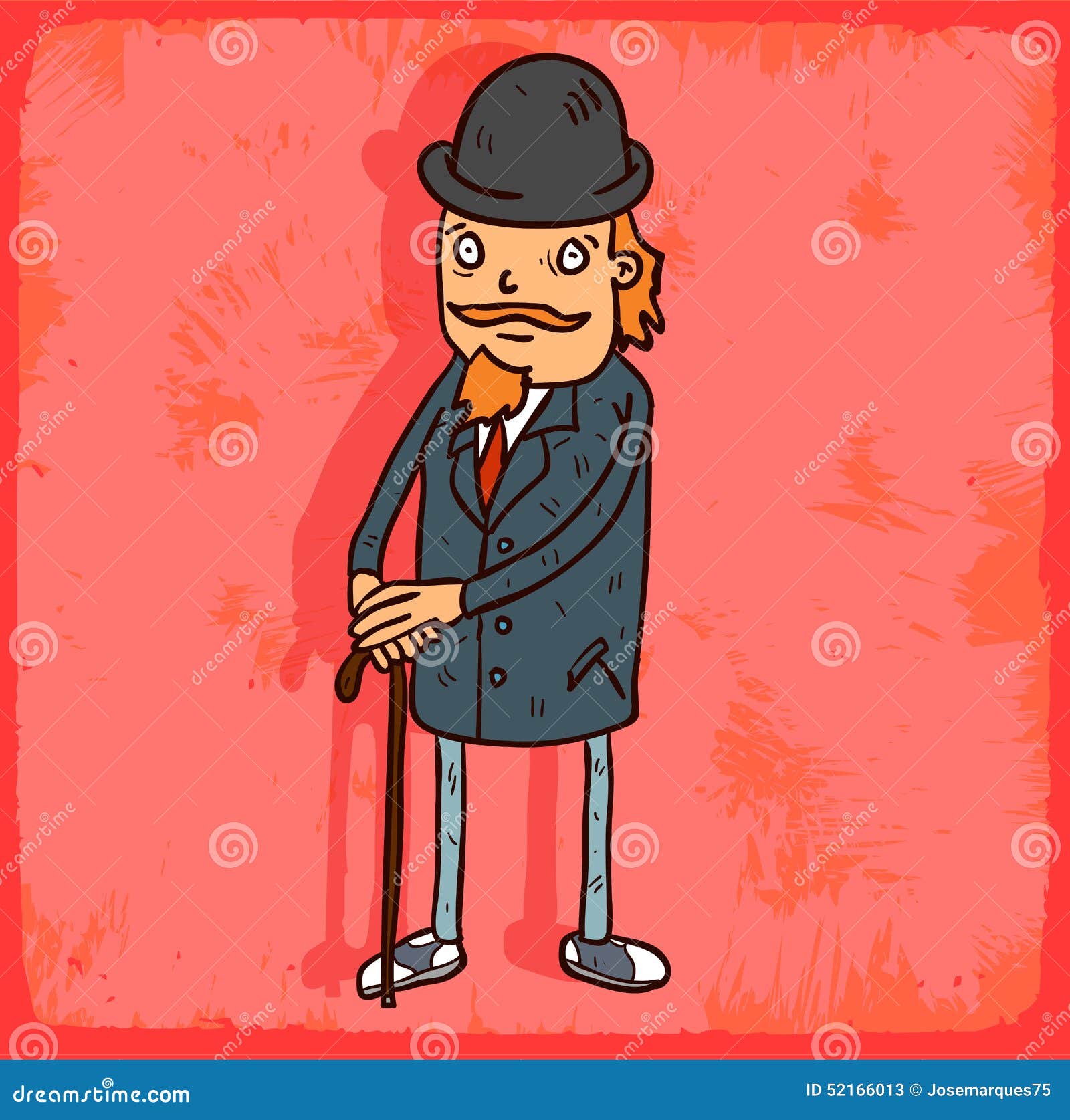 Cartoon Hipster Illustration, Vector Icon. Stock Vector - Illustration ...