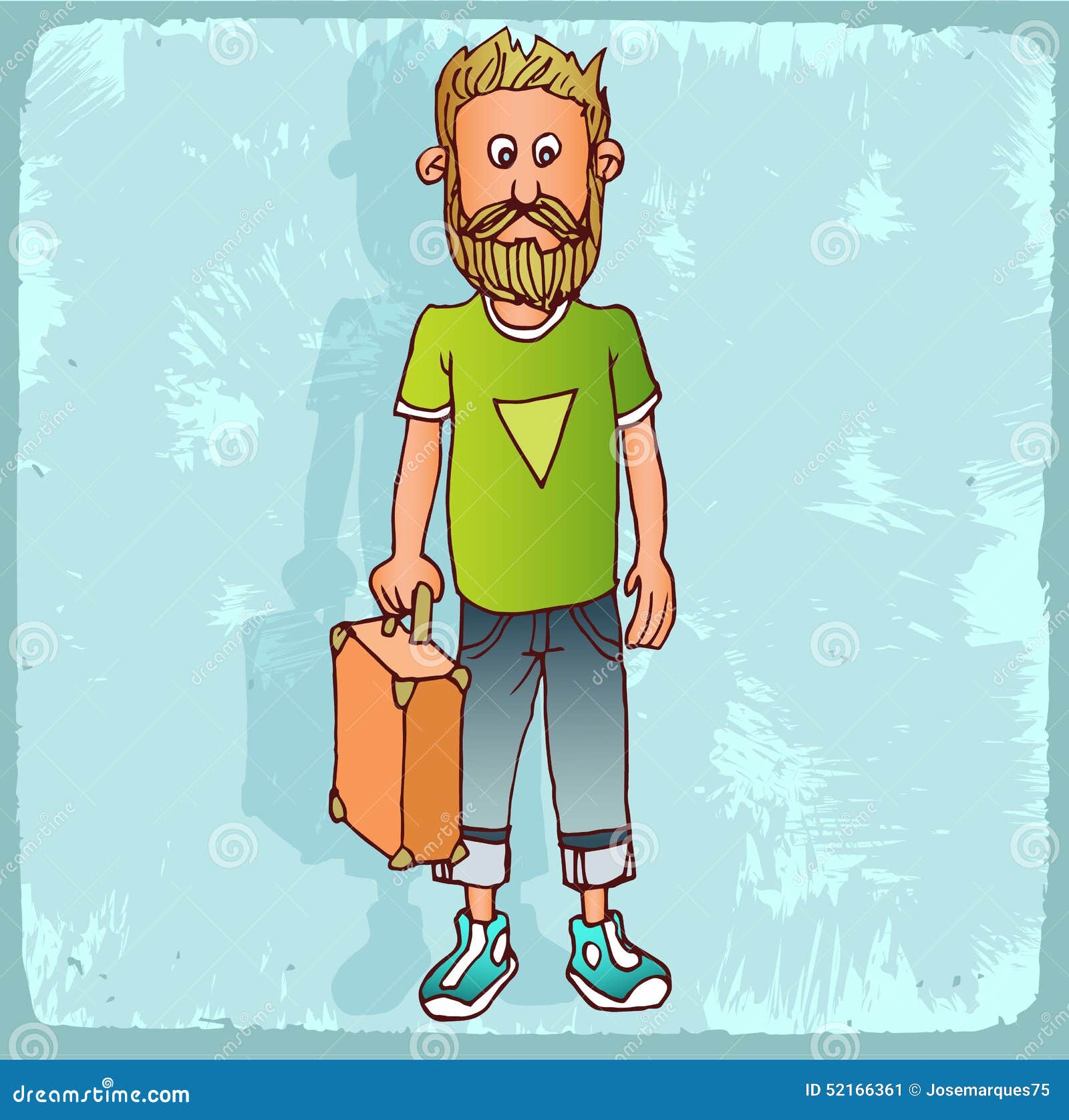 Cartoon Hipster Illustration, Vector Icon Stock Vector - Illustration ...