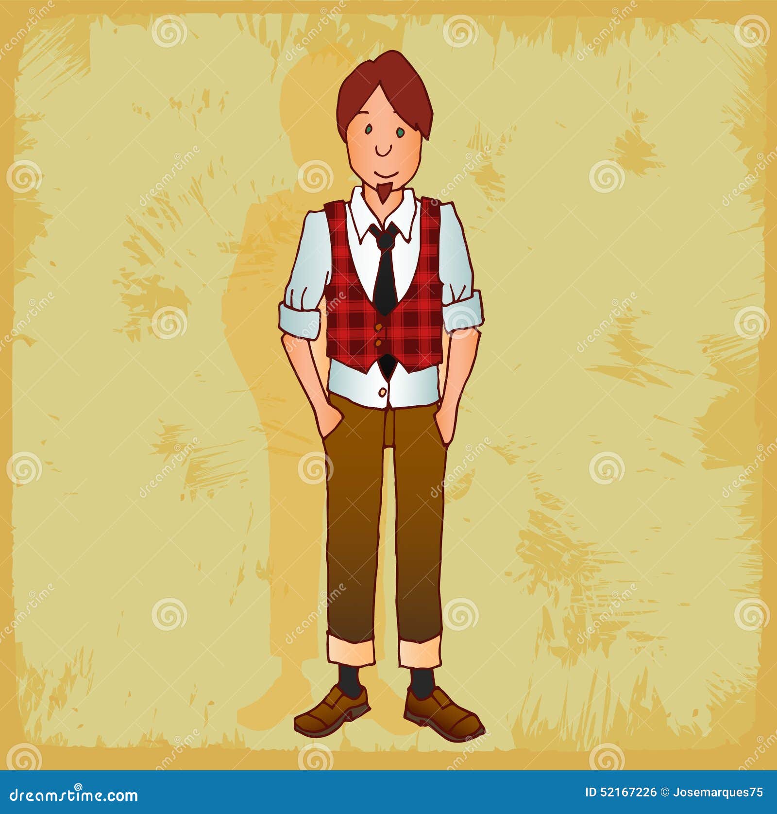 Cartoon Hipster Illustration, Vector Icon. Stock Vector - Illustration ...