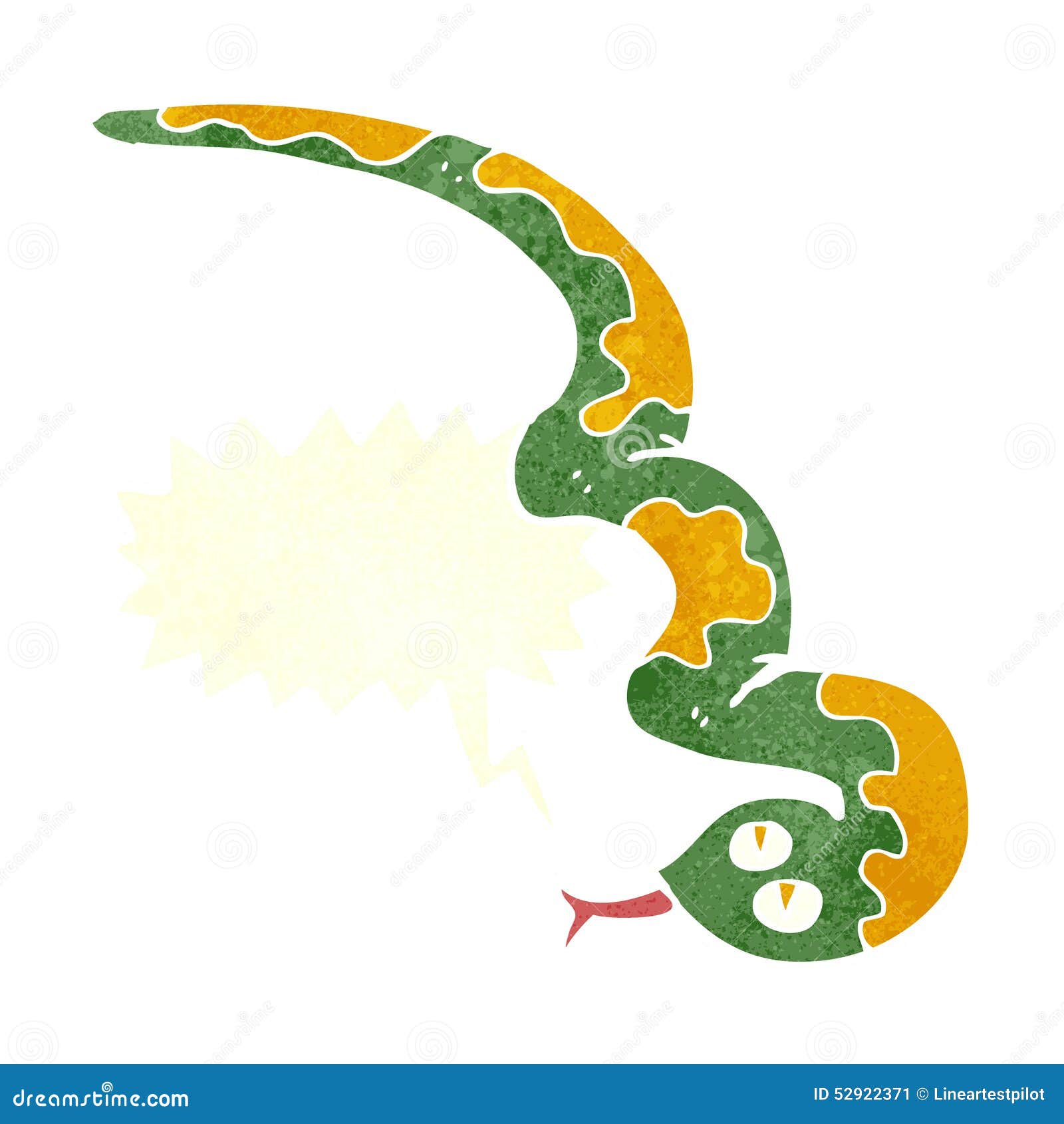 Cartoon Hissing Snake with Speech Bubble Stock Illustration ...