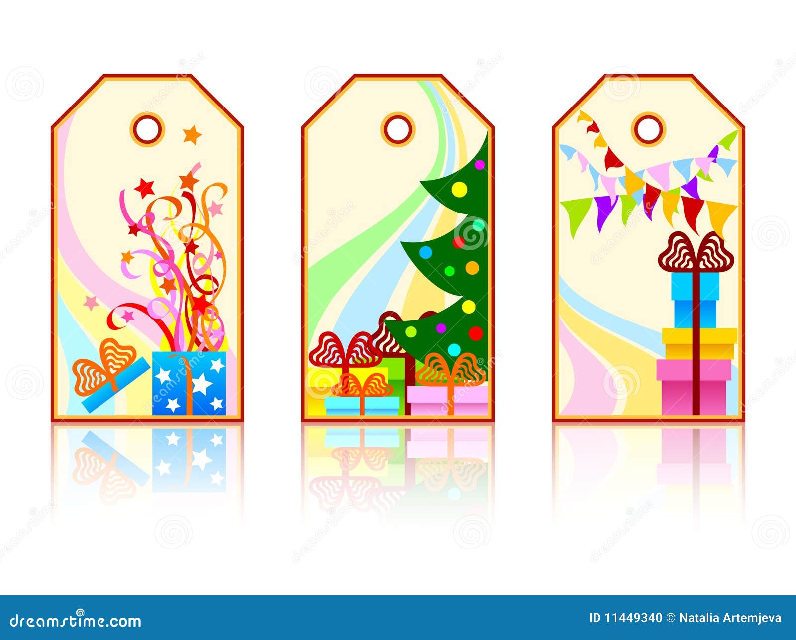 Cartoon holiday labels stock vector. Illustration of light - 11449340