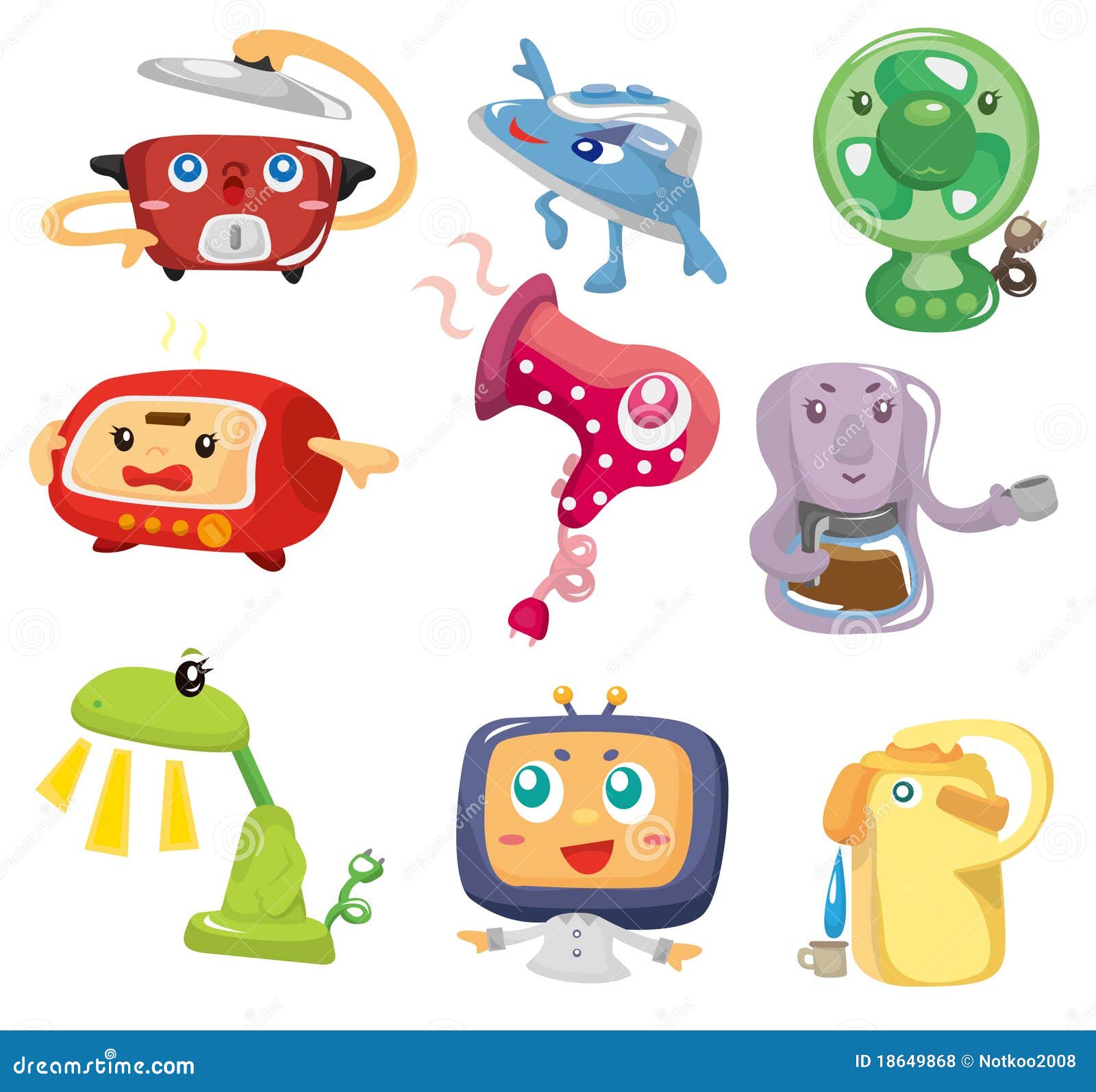 Cartoon Home Objects Coloring Page Vector Illustration | CartoonDealer ...